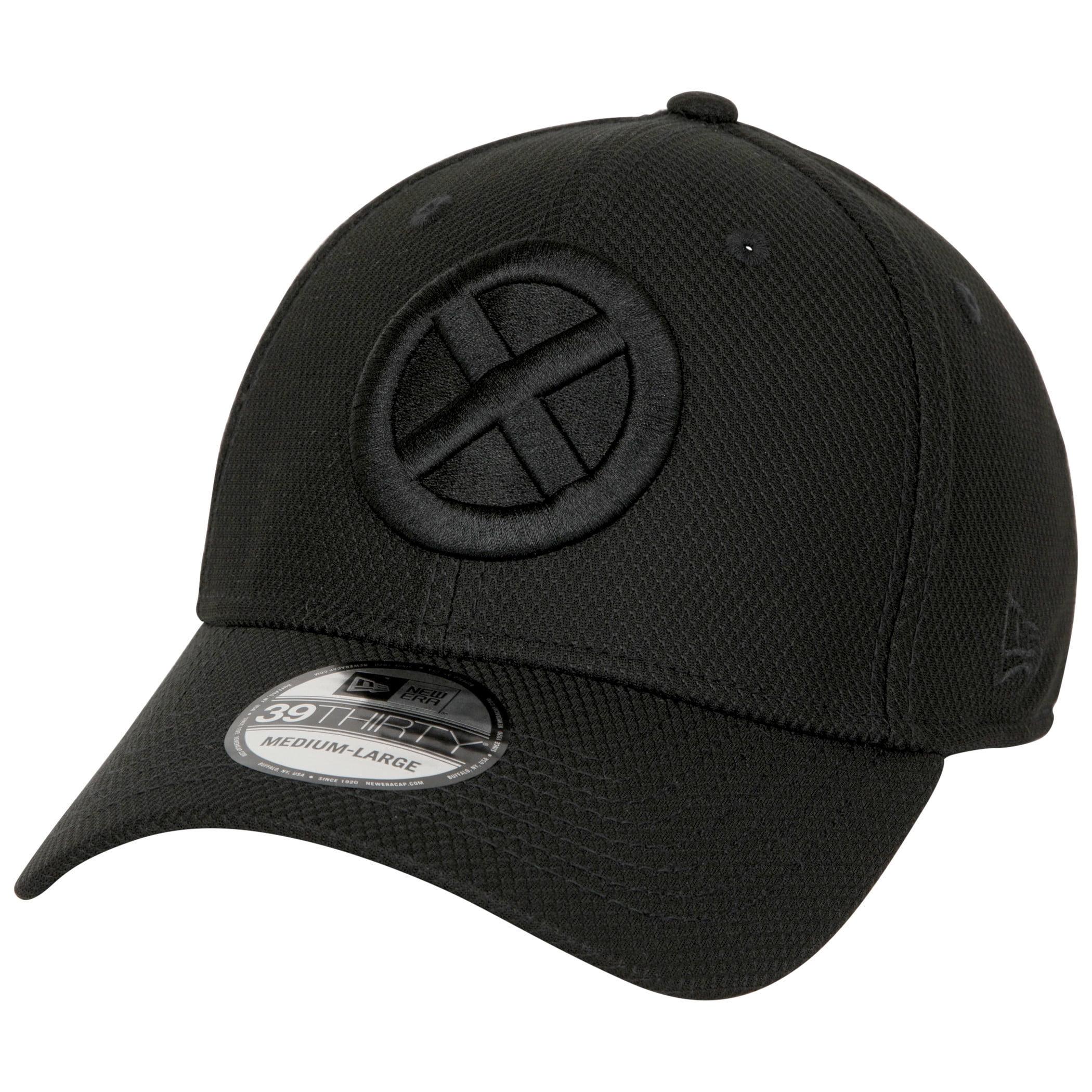 X-Men Logo Black on Black Colorway New Era 39Thirty Fitted Hat-Small ...