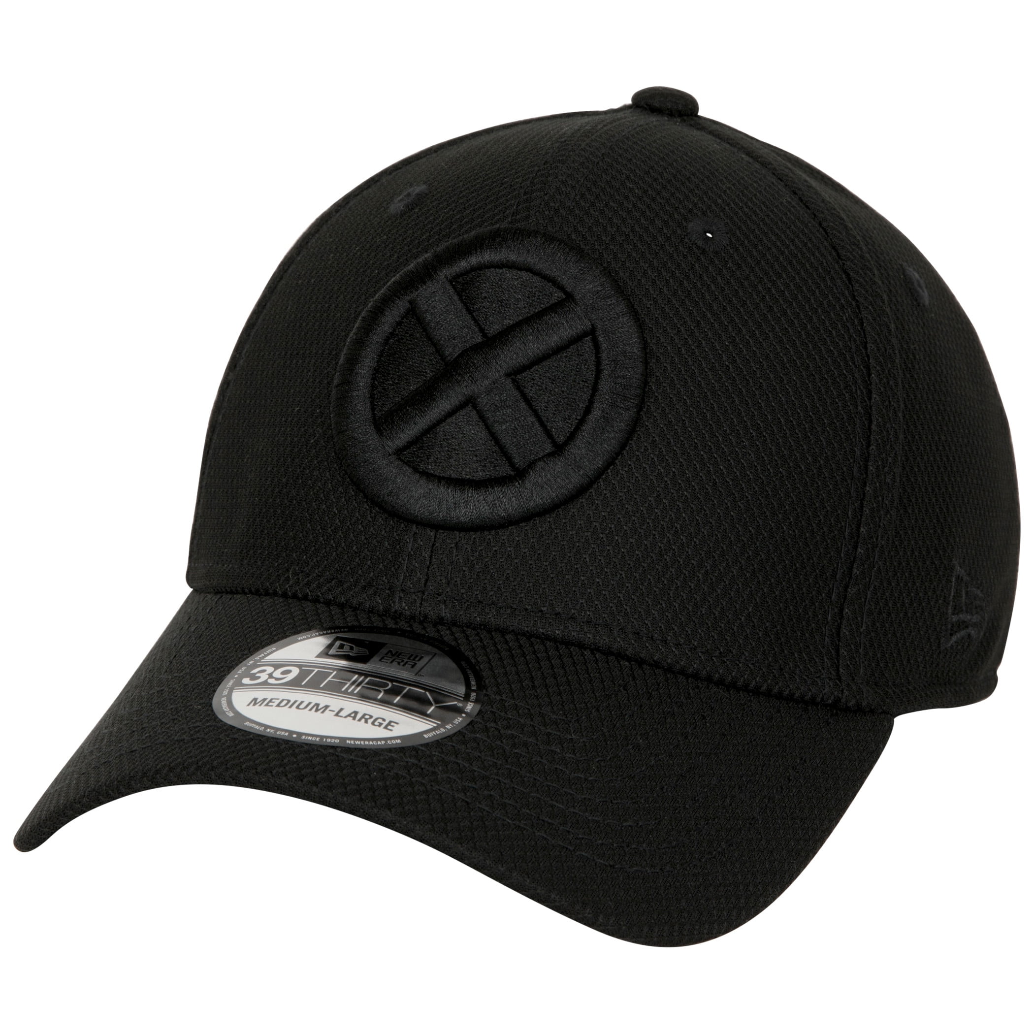 X-Men Logo Black on Black Colorway New Era 39Thirty Fitted Hat-Small ...