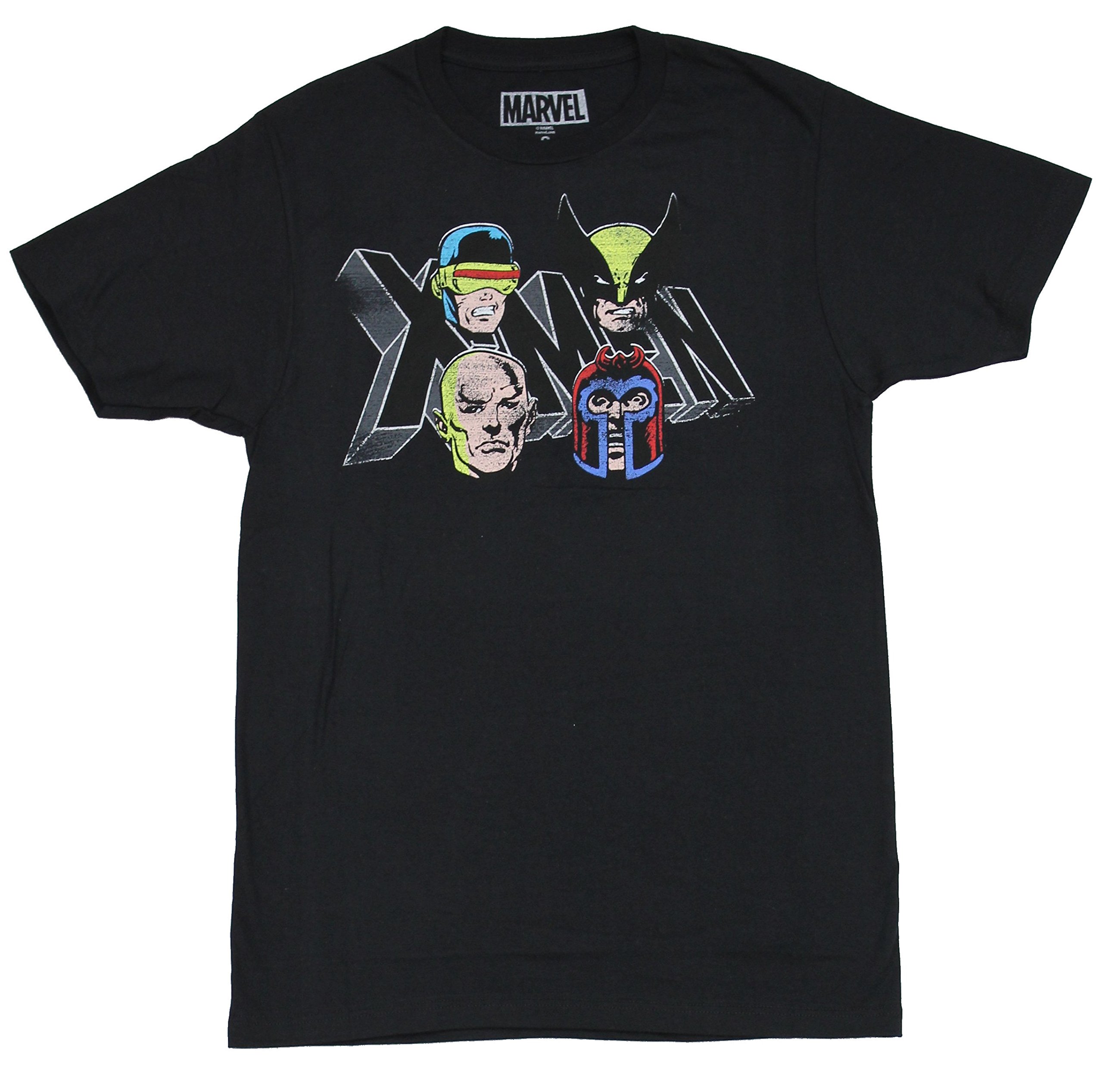 X-Men (Marvel) Mens T-Shirt - Four Classic X Heads Among Logo (Large ...