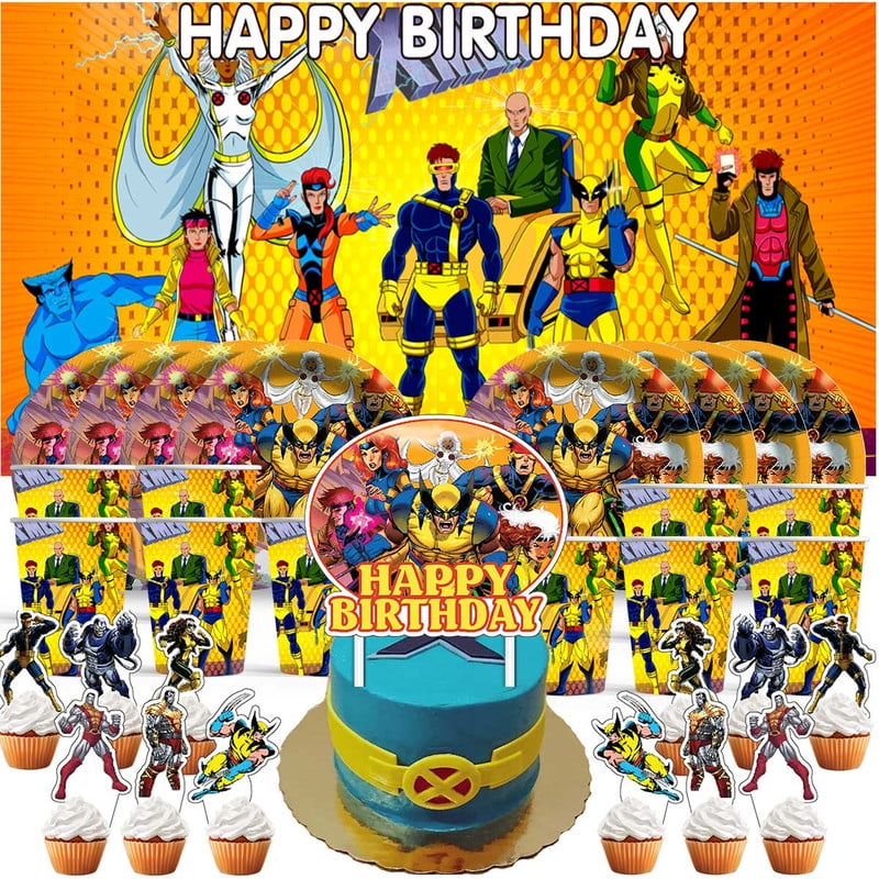X-Men Wolverine Birthday Cups Party Supplies Decor Backdrop Plates Fans ...