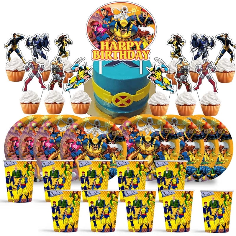 X-Men Wolverine Birthday Cups Party Supplies Plates Fans Decorations ...