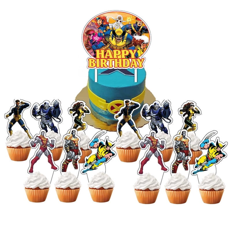 X-Men Wolverine Cake Topper Cupcake Set Party Supplies Decoration ...