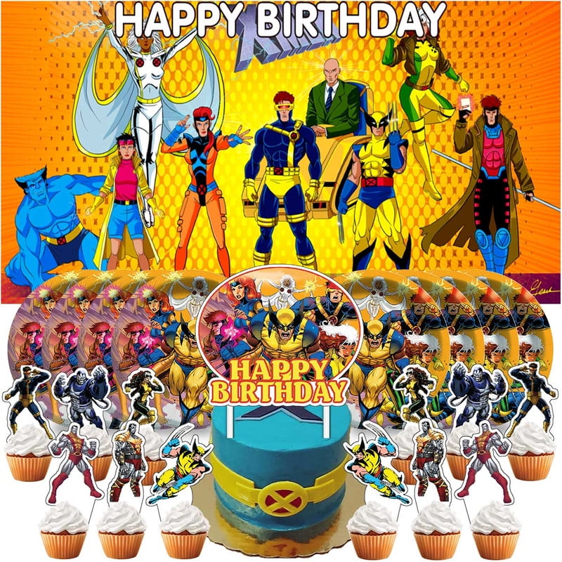 X-Men Wolverine Plates Birthday Decor Banner Decorations Background ...