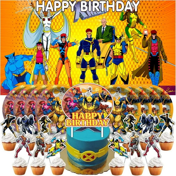 X-Men Wolverine Plates Birthday Decor Banner Decorations Background ...