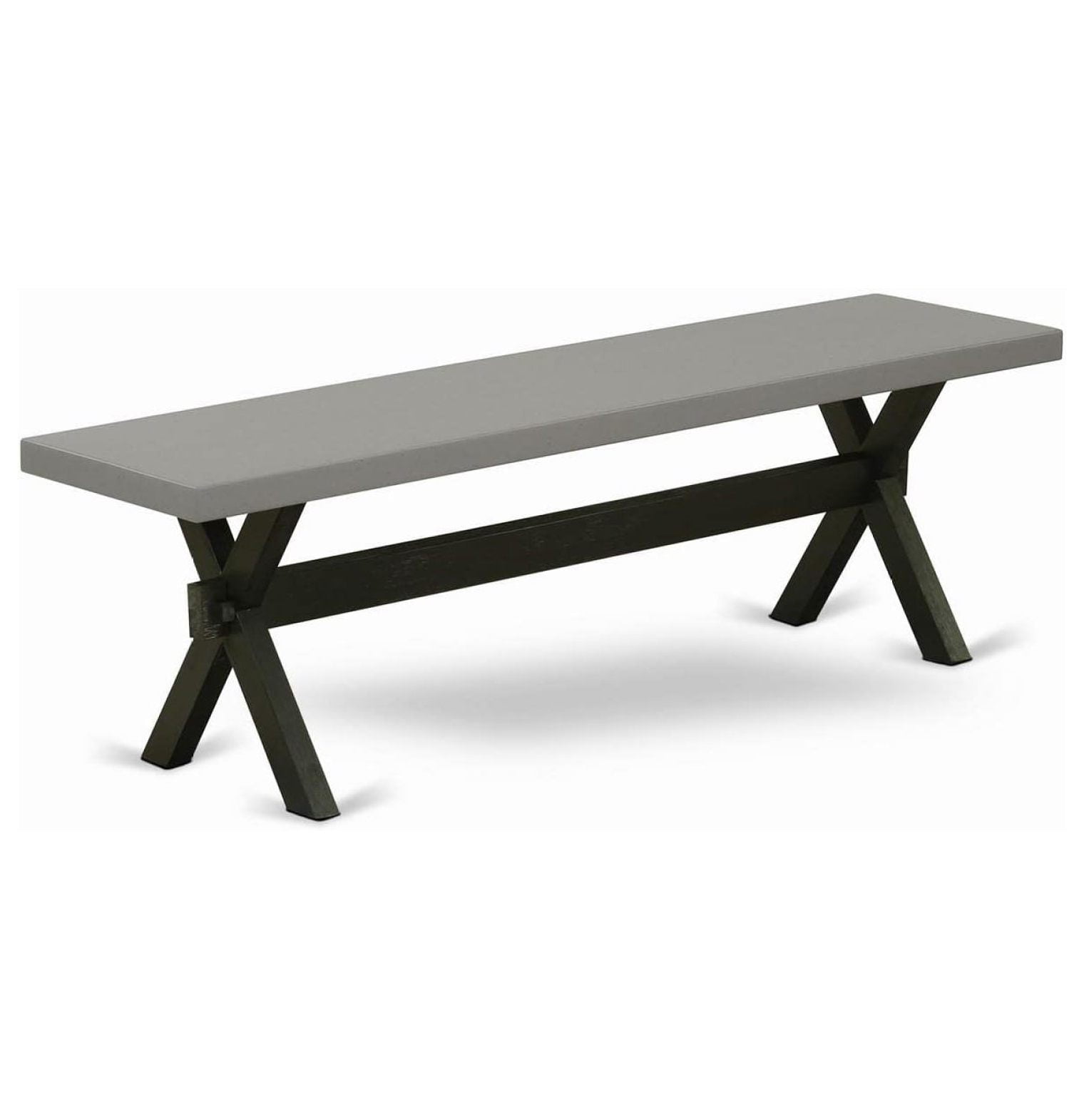 X- Modern Dining Room Bench with Wood Seat, 60x15x18 Inch, XB696 ...