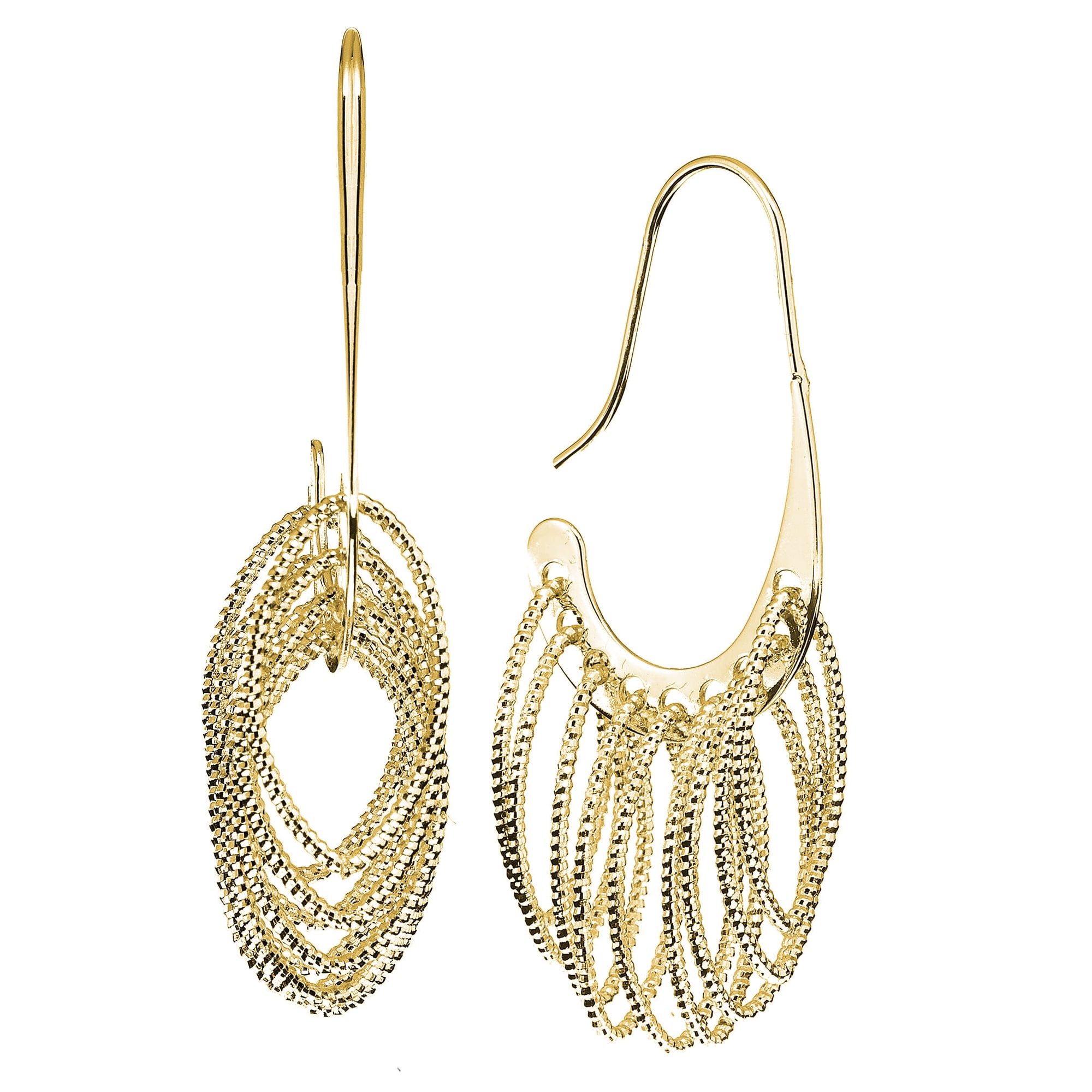 X & O Gold Plated Gypsy Earring with Oval Dangle - Walmart.com