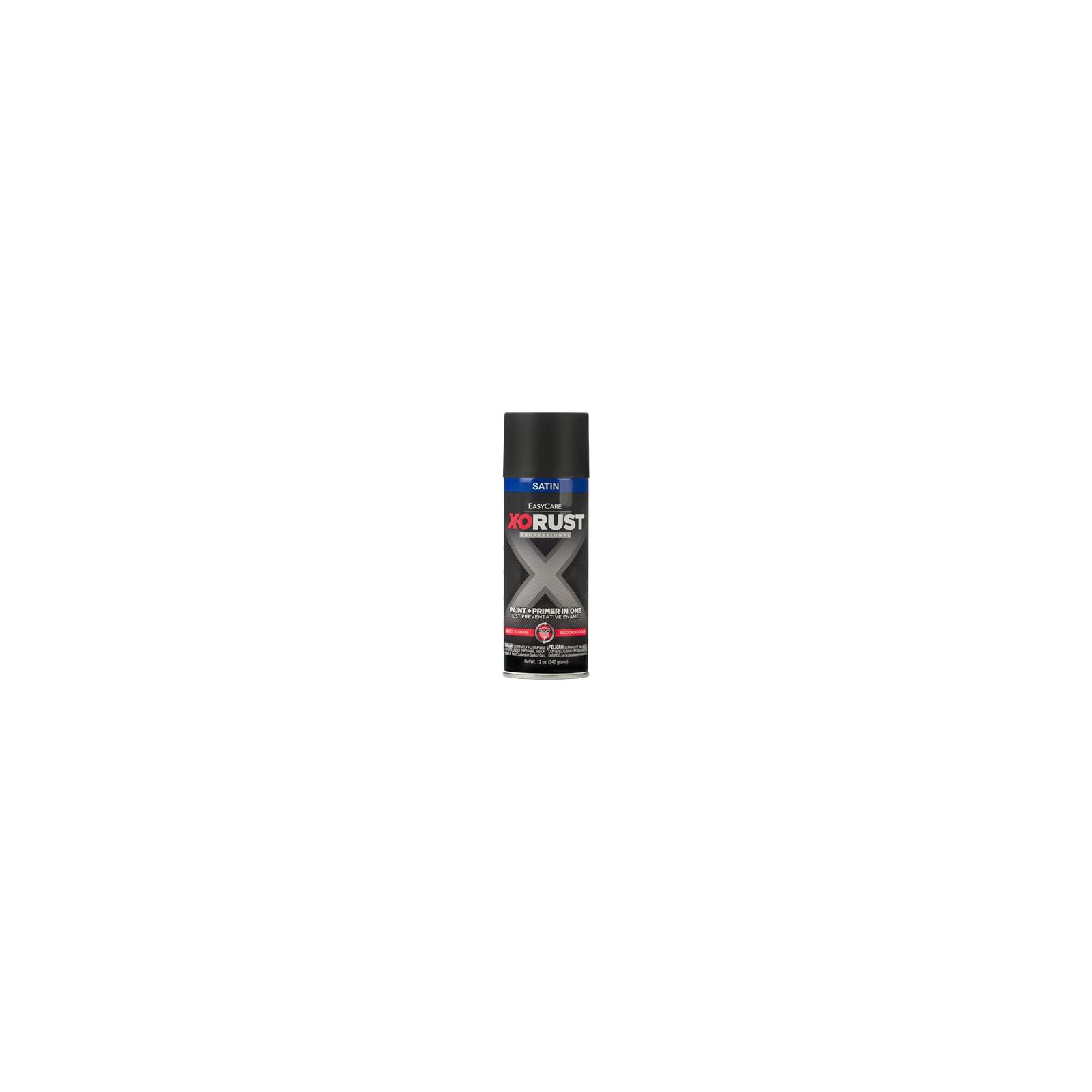 X-O Rust XOP18-AER Anti-Rust Enamel Spray Paint & Primer, Black Satin ...