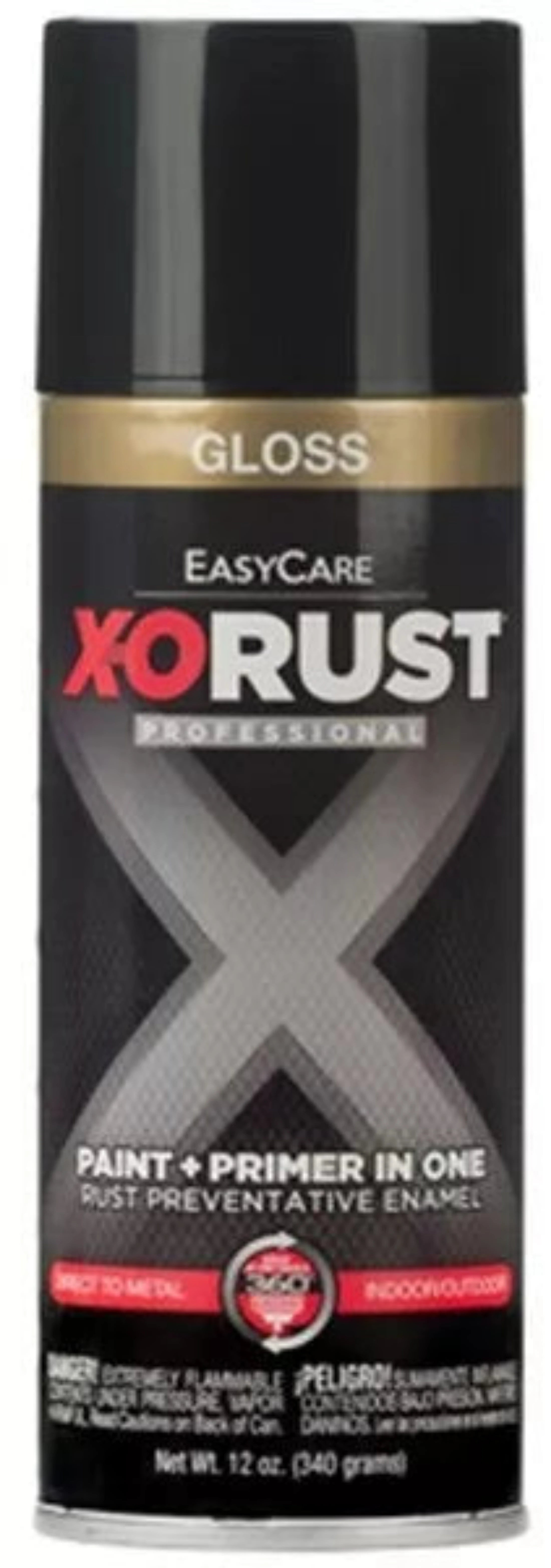 X-O Rust XOP2-AER 12 oz Can of Gloss Black Anti-Rust Enamel Spray Paint ...