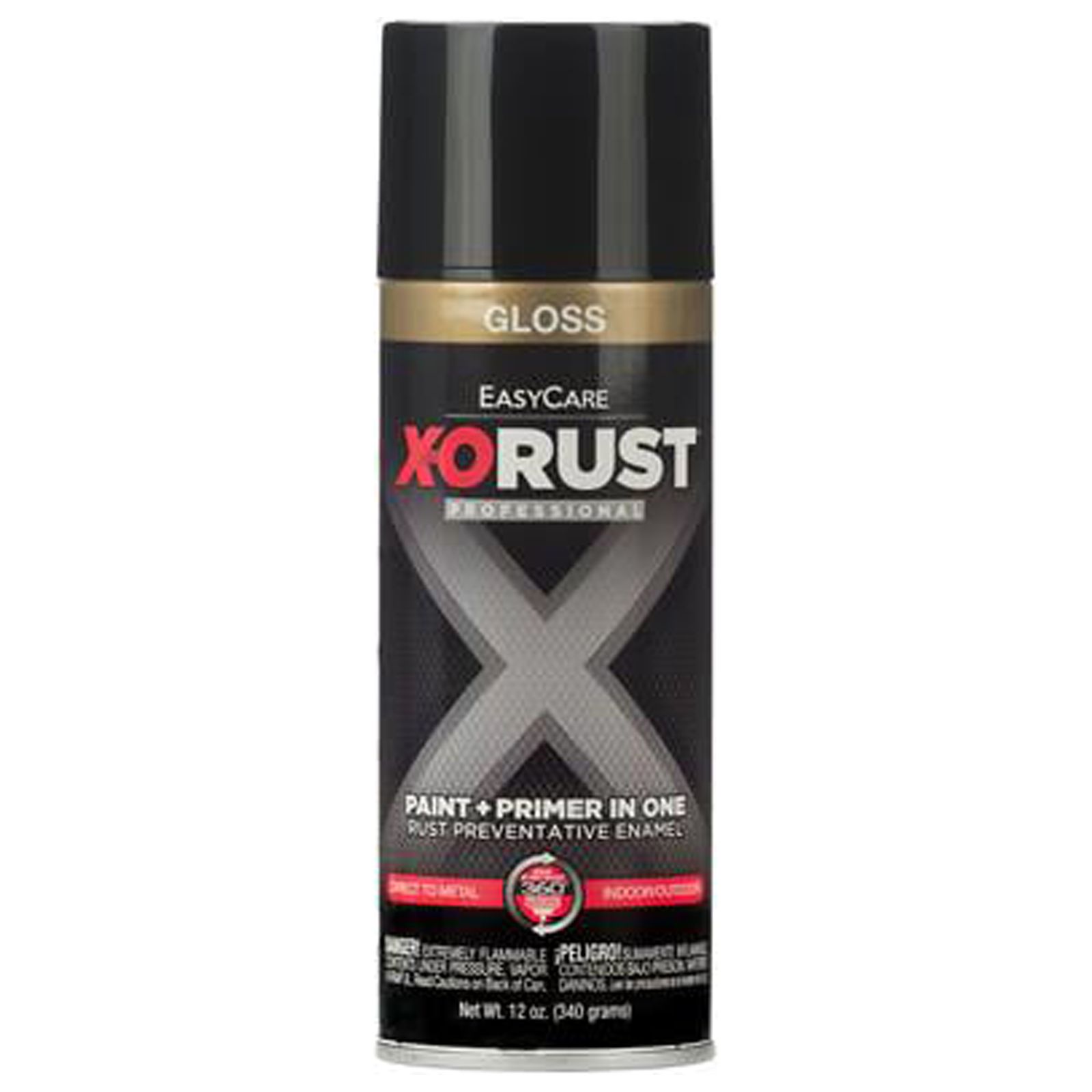X-O Rust XOP2-AER Anti-Rust Enamel Spray Paint & Primer, Black Gloss ...