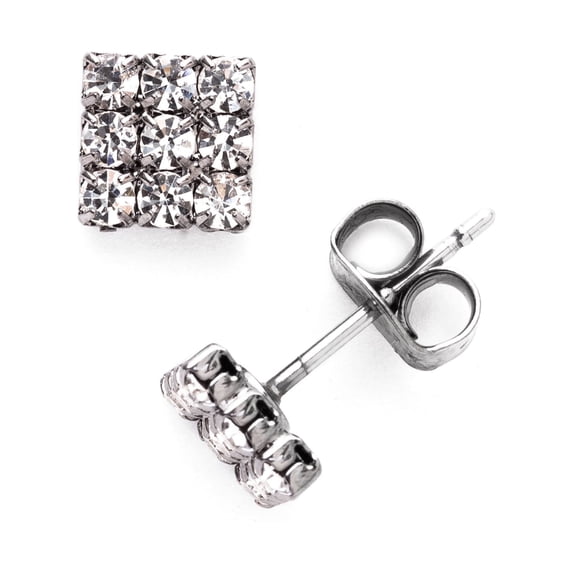 X & O White Rhodium Plated Crystal 3 X 3 Stud Earring - Walmart.com