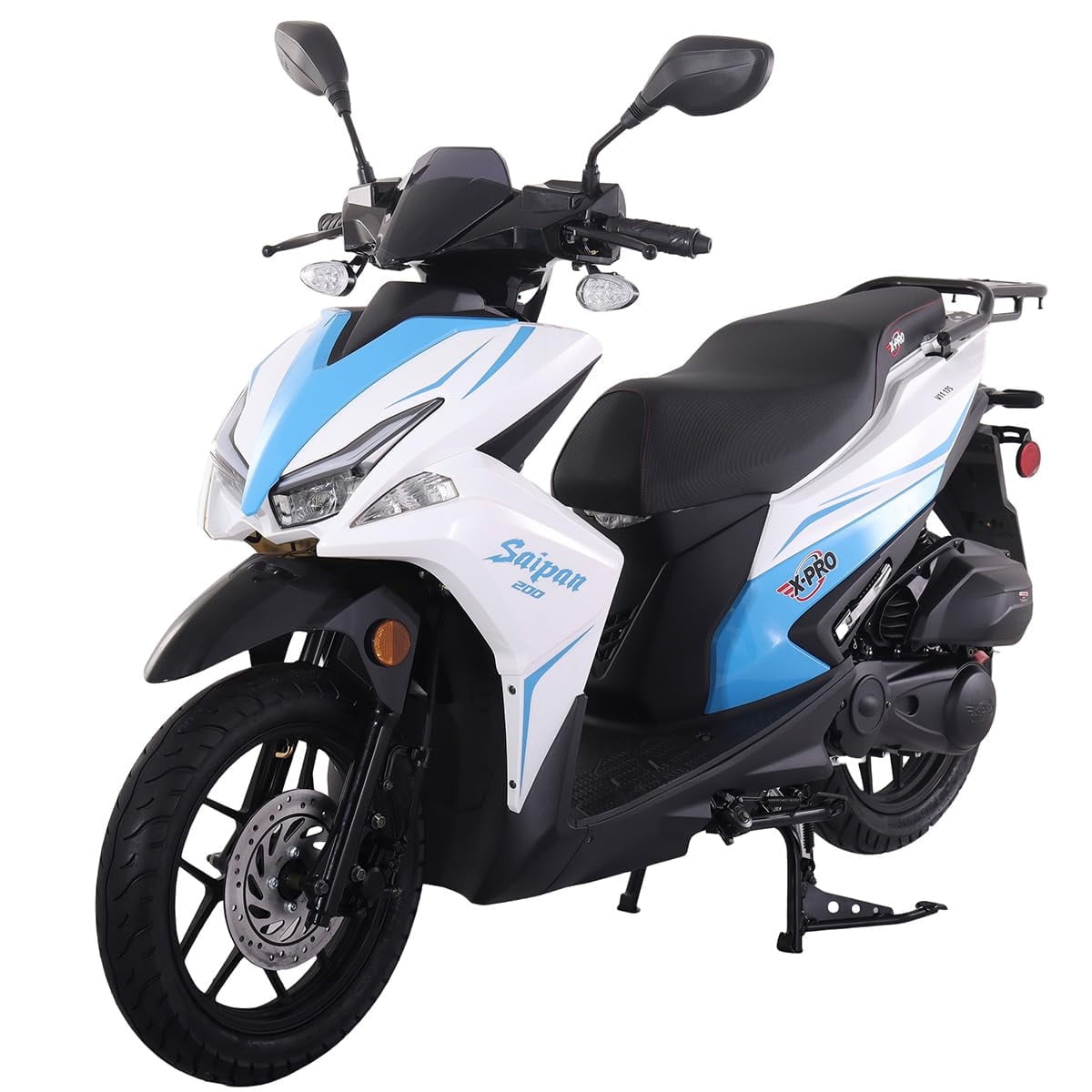 X-Pro Brand New Saipan 200 EFI Electronic Fuel Injection Moped Scooter with 14" Wheels! LED ...