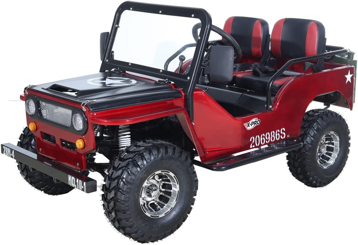 X-Pro 125cc Jeep Go Kart, 3-Speed Semi-Automatic Transmission w/Reverse ...