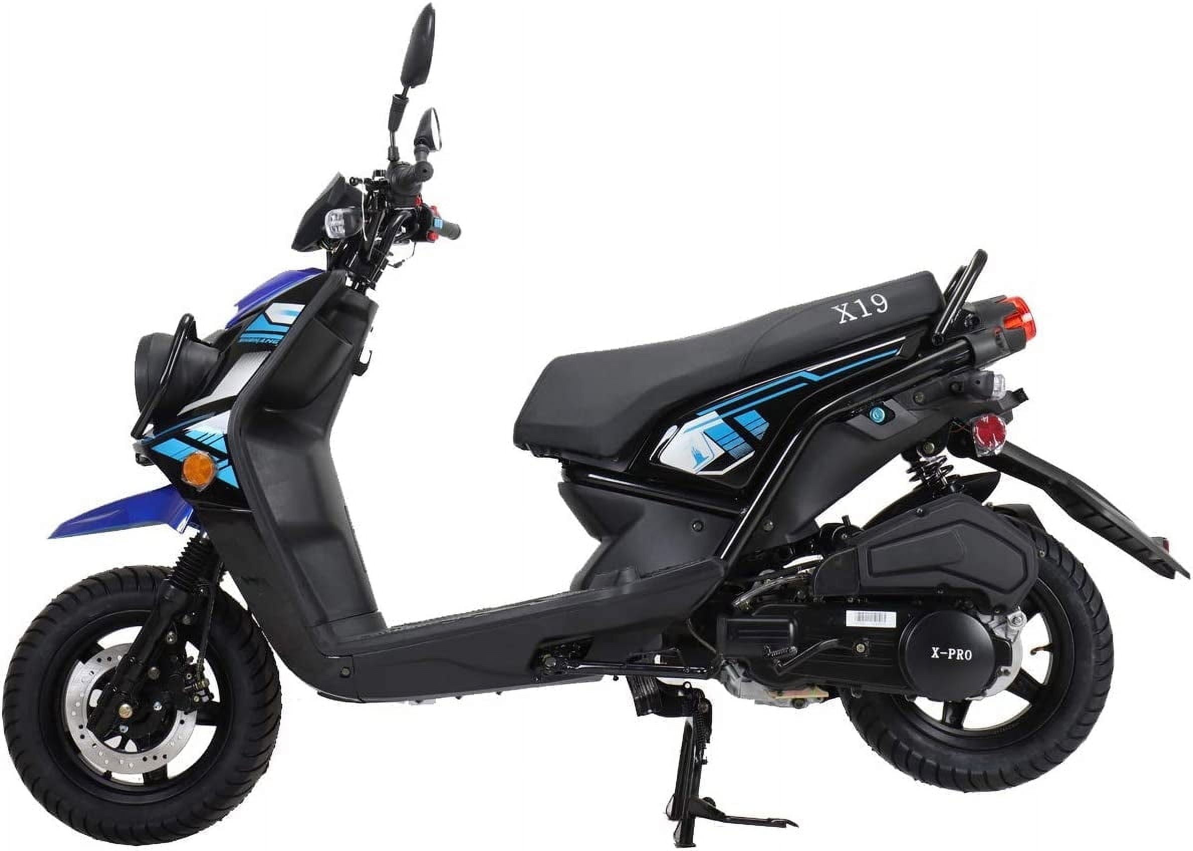 "X-Pro 150cc Gas Moped Scooter, Electric Powered, 12"" Aluminum Wheels ...