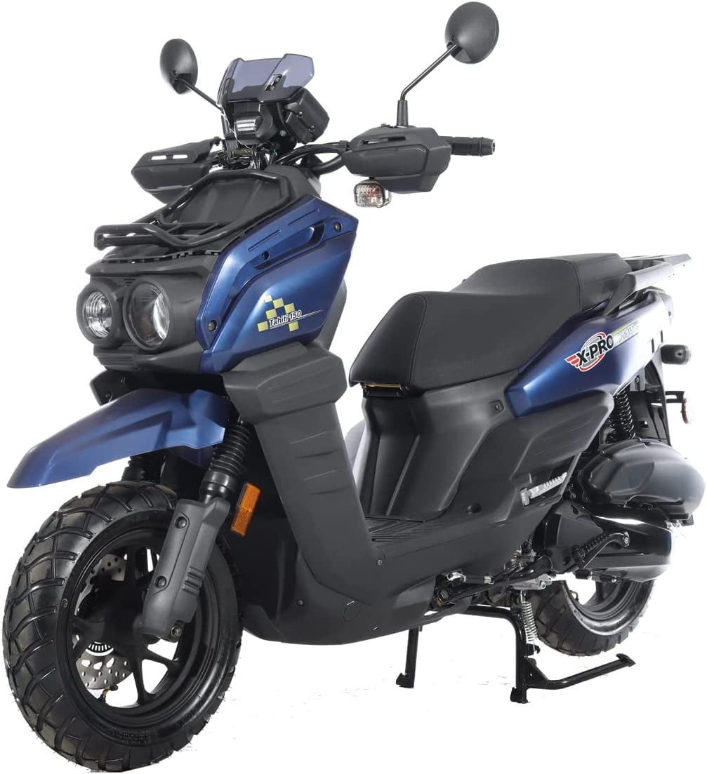 "X-Pro 150cc Gas Moped Scooter, Electric/Kick Start, 12"" Aluminum ...