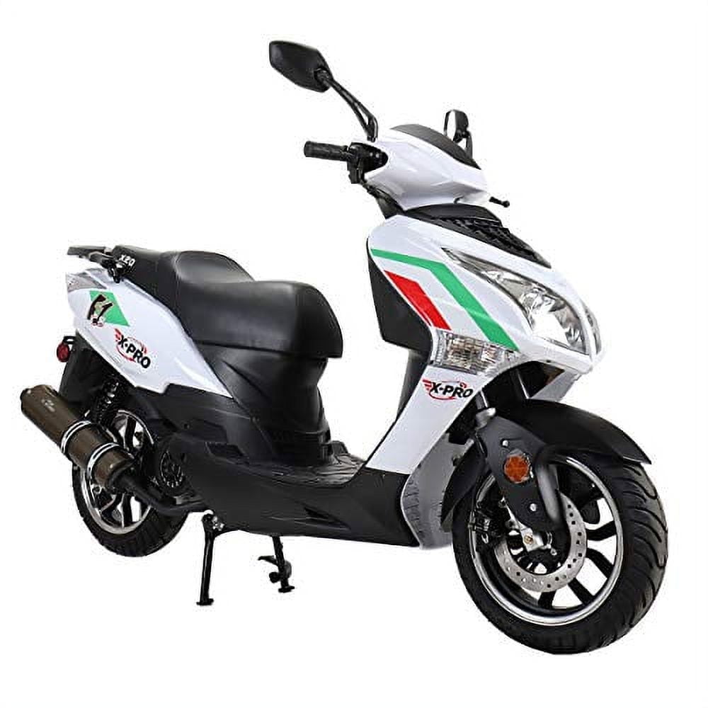 "X-Pro 150cc Gas Moped Scooter, 13"" Aluminum Wheels, Electric/Kick Start, Air-Cooled 4-Stroke ...