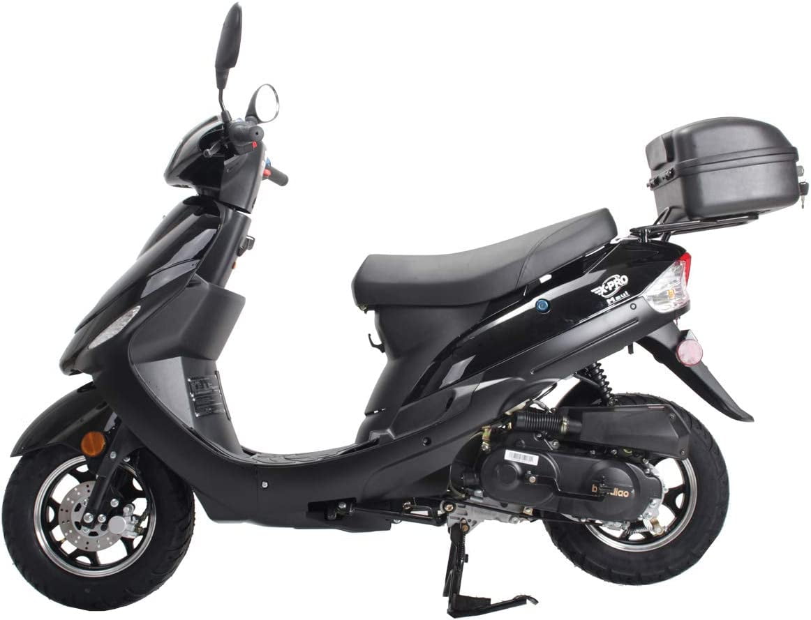 "X-Pro 50cc Gas Moped Scooter, Electric/Kick Start, 10"" Aluminum ...
