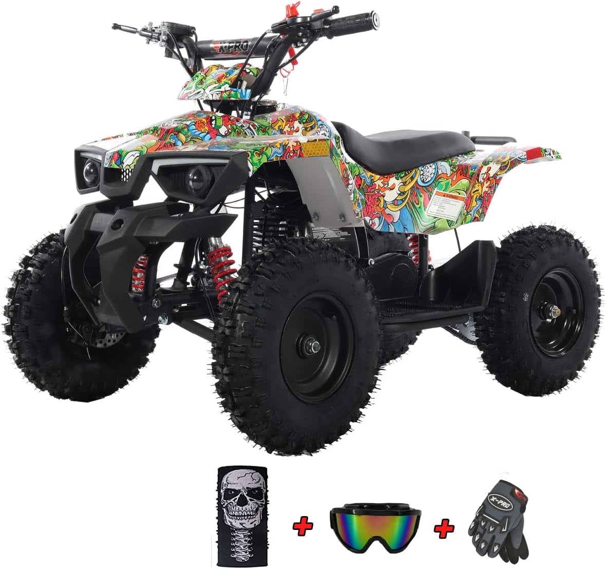 X-Pro 40cc Mini Gas ATV for Kids, 4 Stroke with Pull Start, Disc Brake ...