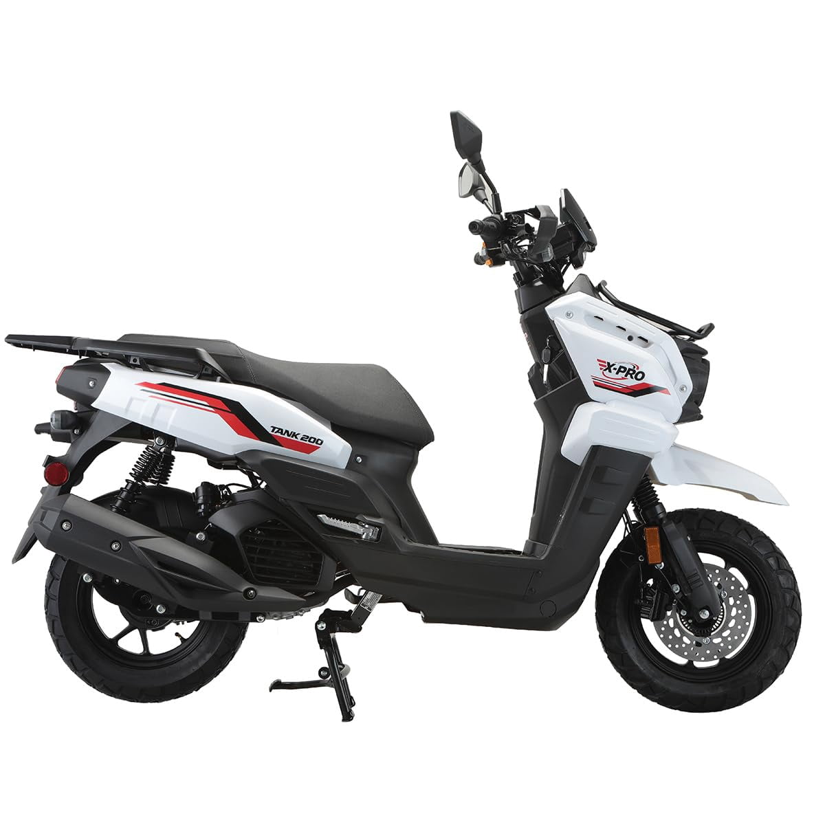 X-Pro Gas Powered Moped for Adults Tank 200 Bike with 12" Big Wheels ...