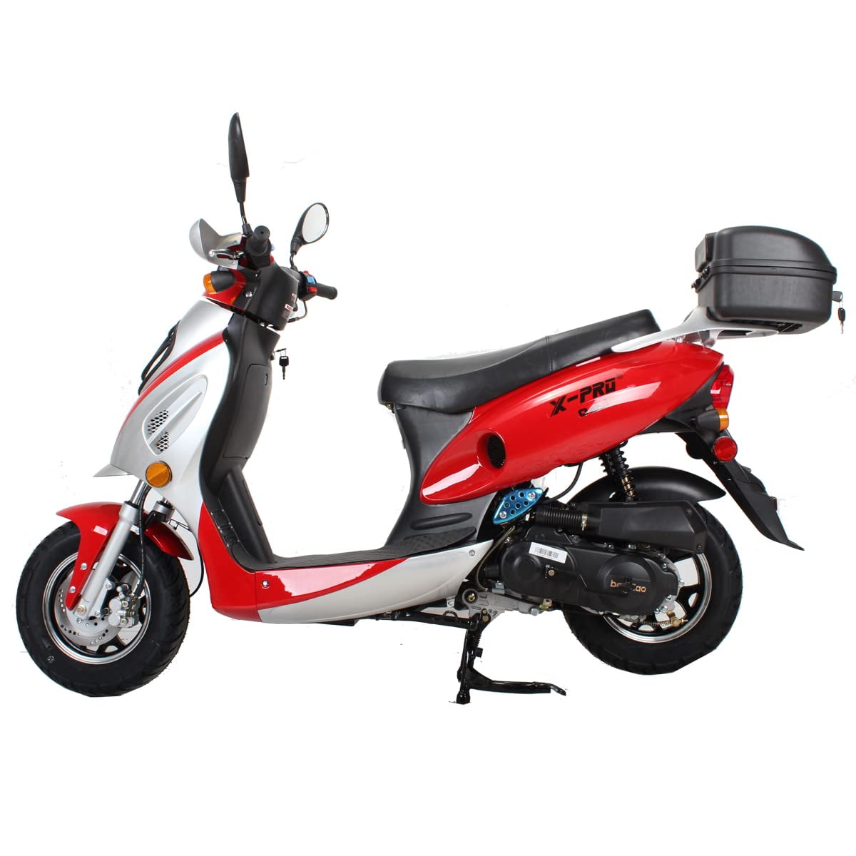 X-Pro Oahu 50cc Moped with 10" Aluminum Wheels, Rear Trunk! Electric ...