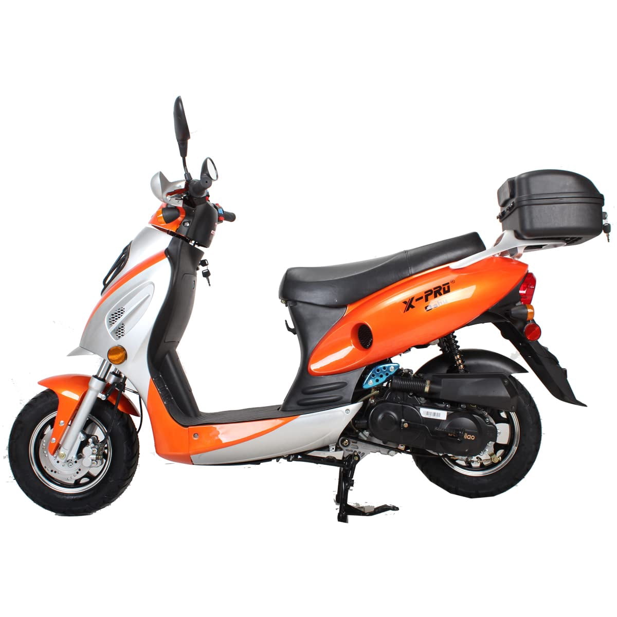 X-Pro Oahu 50cc Moped with 10" Aluminum Wheels, Rear Trunk! Electric ...