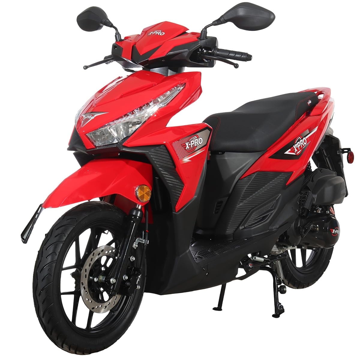 X-Pro Orion 200 Gas Moped Adult Gas Moped Scooter with 14" Wheels! LED ...