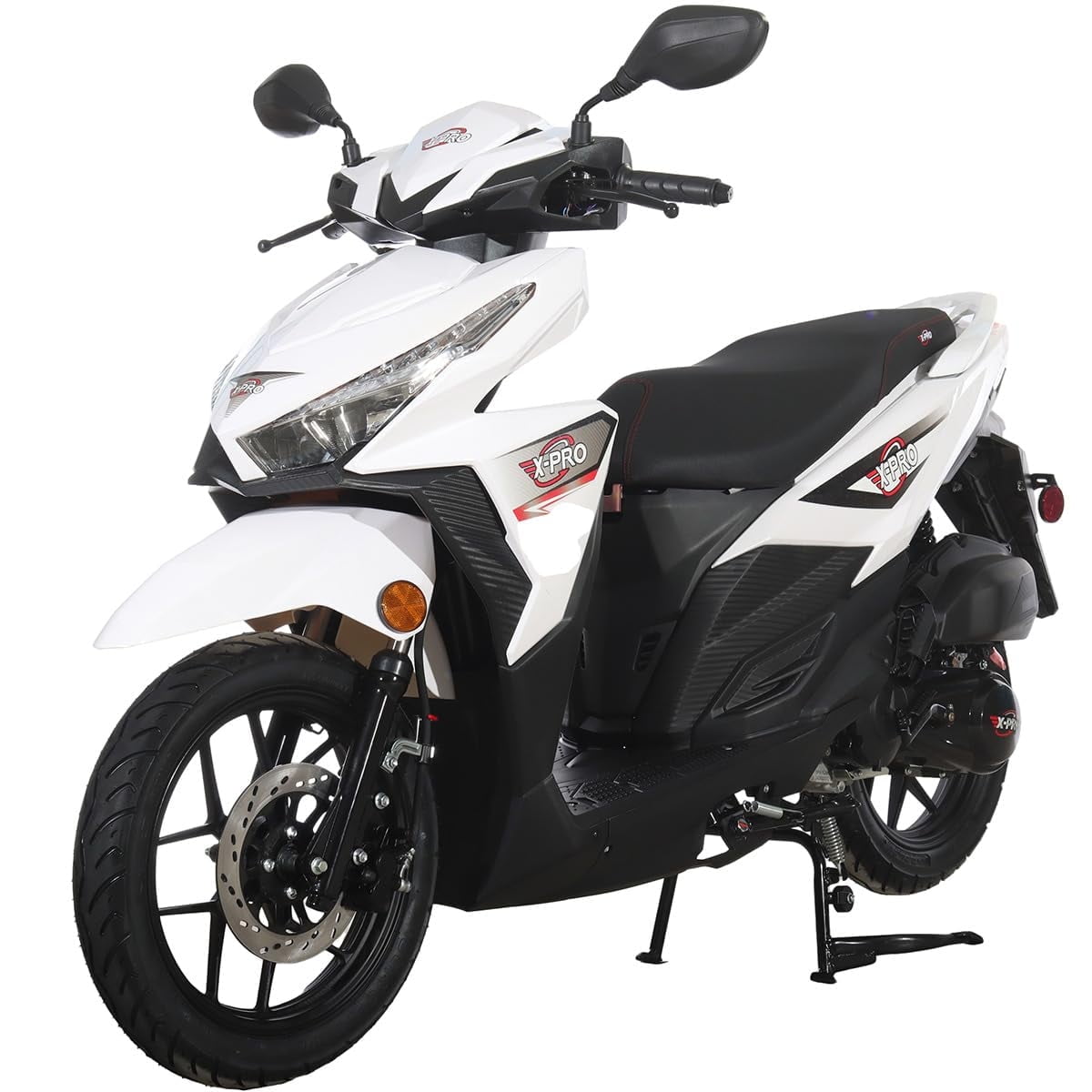 X-Pro Orion 200 Gas Moped Adult Gas Moped Scooter with 14" Wheels! LED ...
