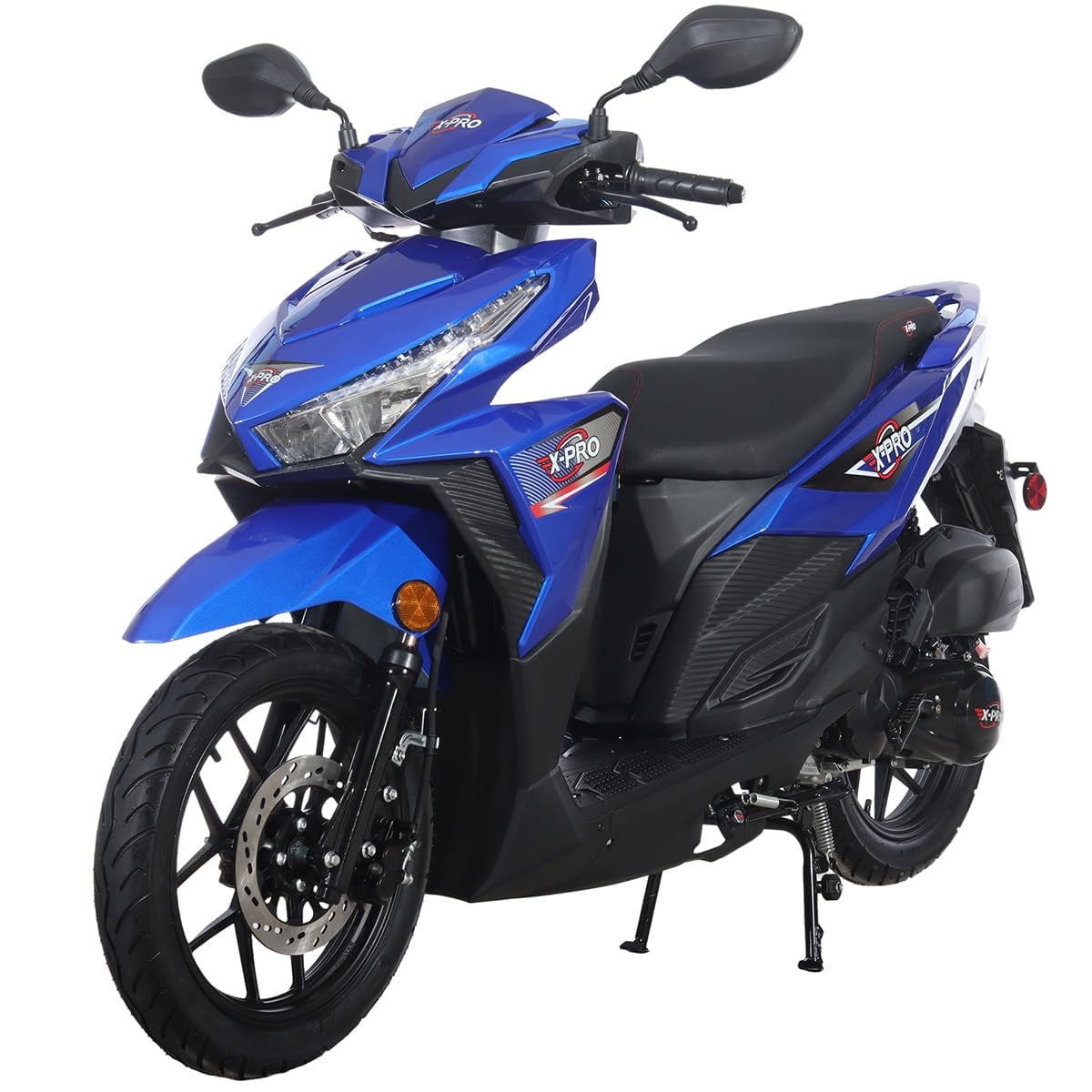 X-Pro Orion 200 Gas Moped Adult Gas Moped Scooter with 14" Wheels! LED ...