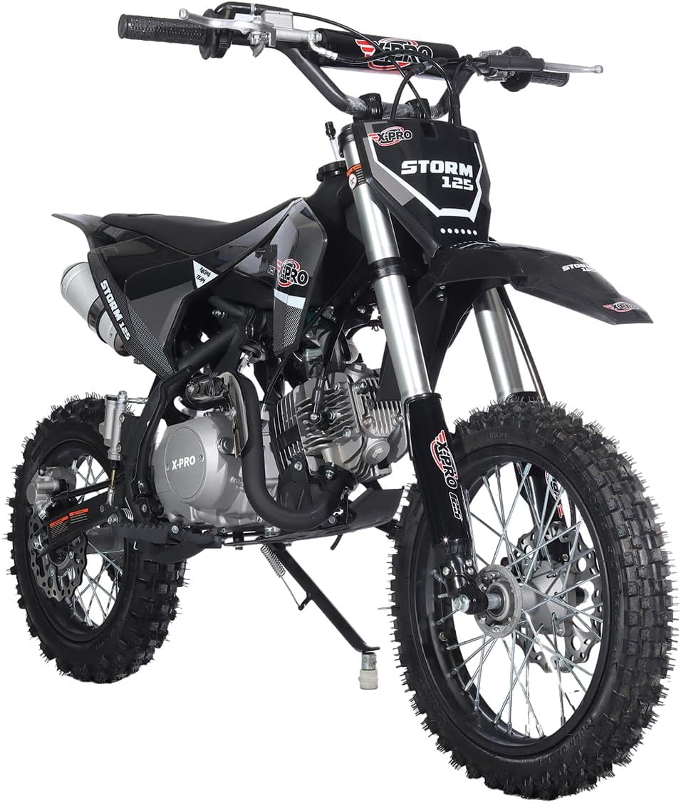 "X-Pro Gas Motorcycle Adult & Youth 125cc Dirt Bike, 4-Speed Manual Transmission, Big 14""/12 ...
