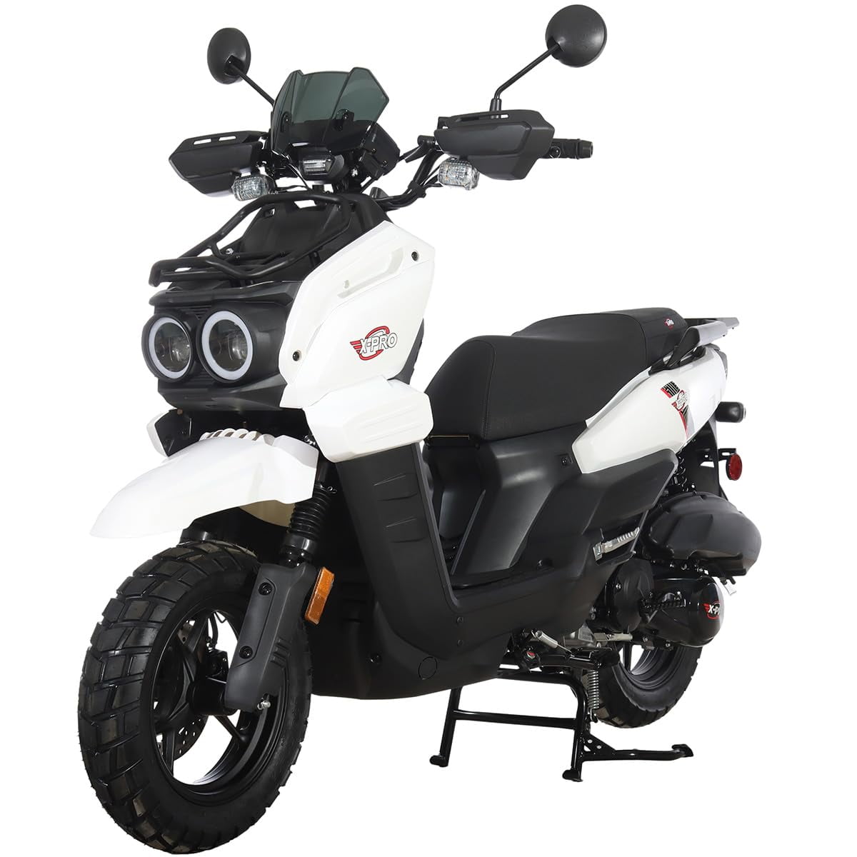 X-Pro Tank 200 Gas Moped Adult Gas Moped Scooter with 12" Wheels! LED ...