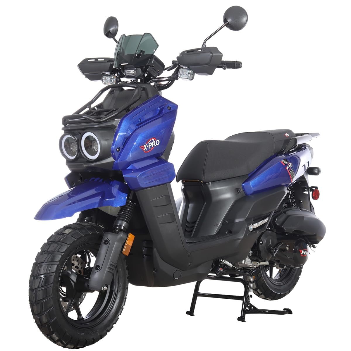 X-Pro Tank 200 Gas Moped Adult Scooter Gas Moped with 14" Wheels! LED ...