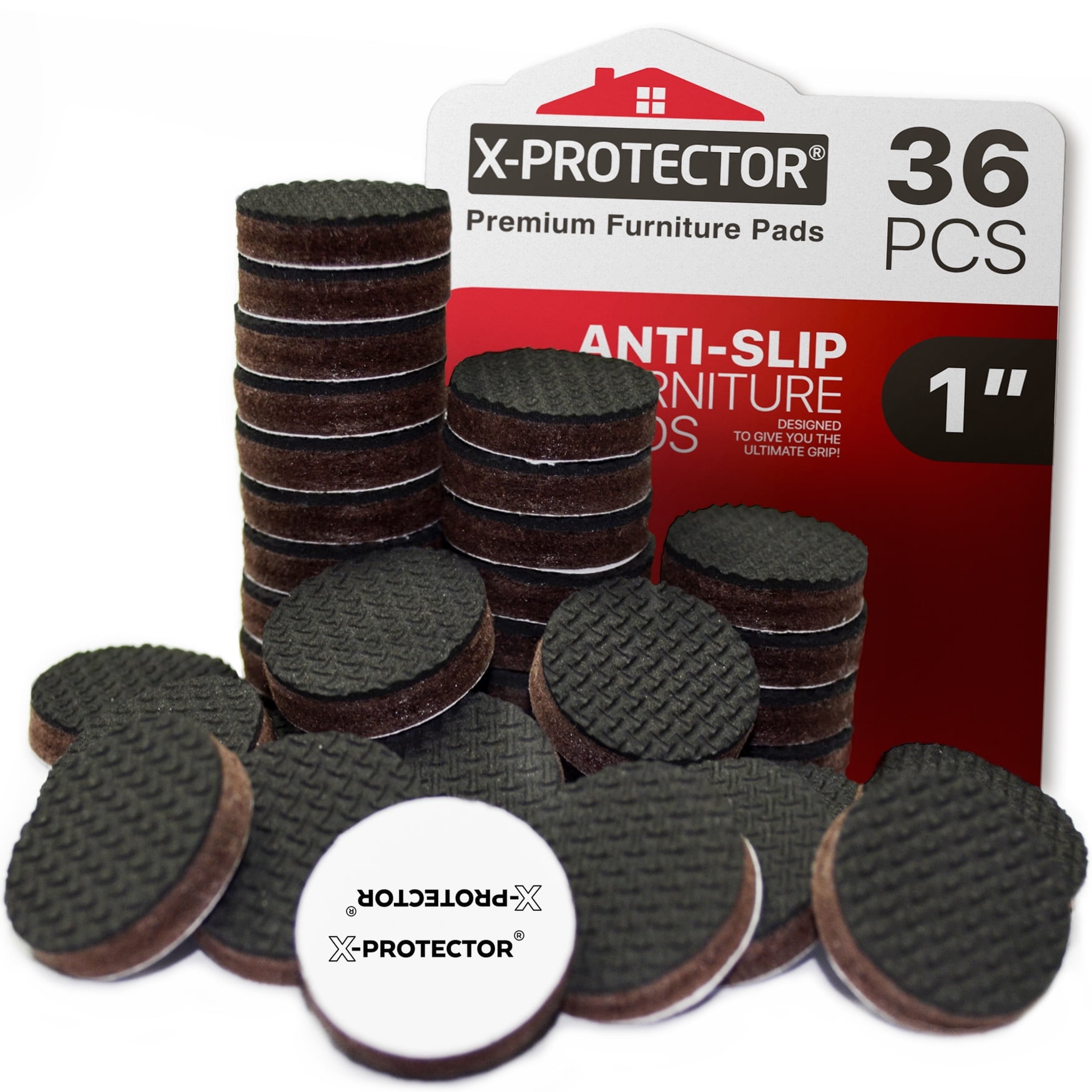 X-Protector Non Slip Furniture Pads - 36 Grippers 1" Self-Adhesive ...