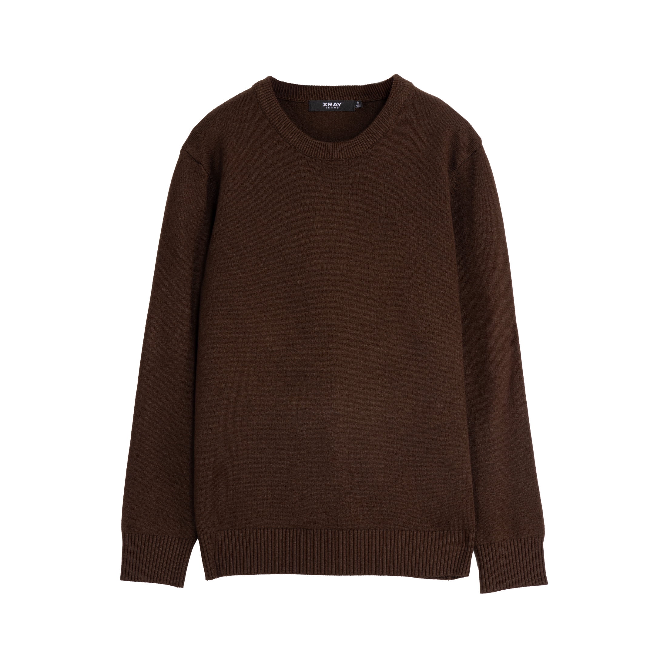 X RAY JEANS Boy's Basic Crew Neck Sweater, Dark Brown, S (6-7 ...
