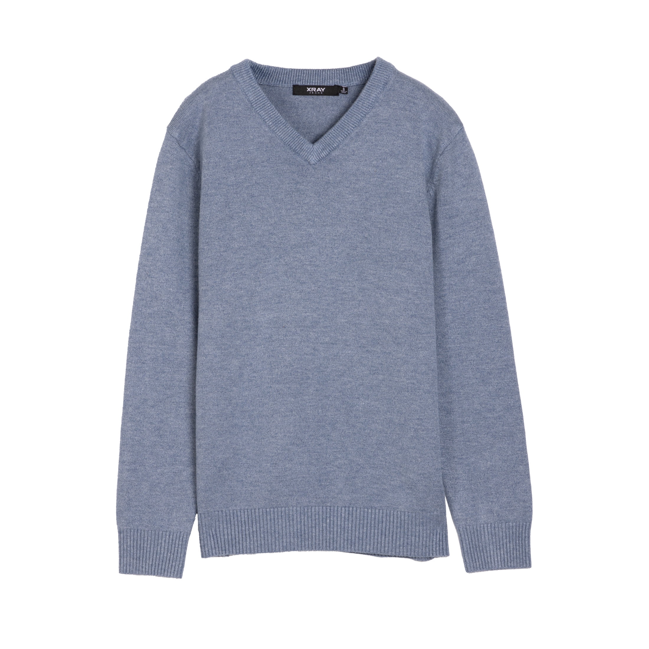 X RAY JEANS Boy's Basic V-Neck Sweater, Heather Slate, XL (14-16 ...