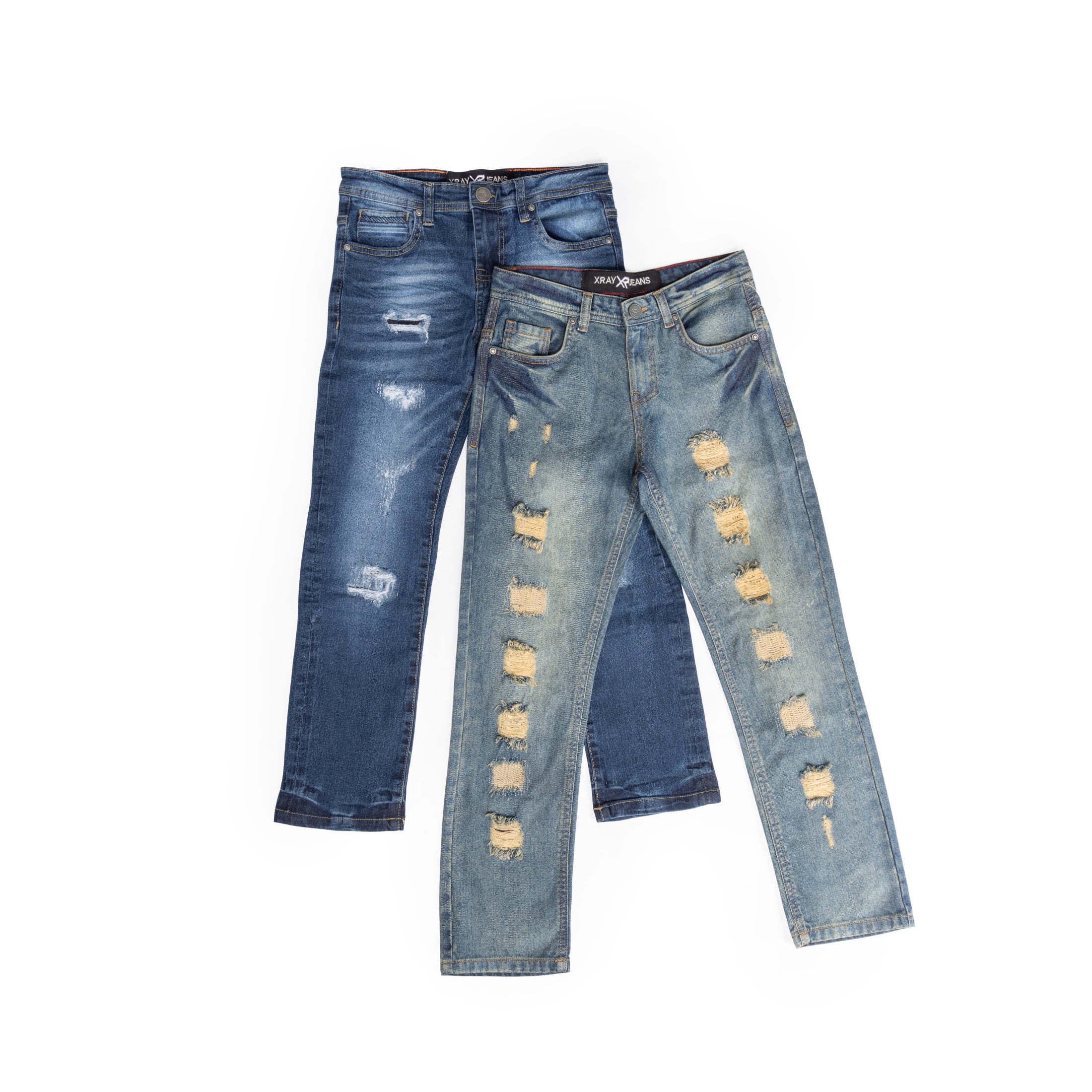 X RAY JEANS Big Boy's Stretch Jeans - 2 Pack, Blue/Dark Blue, 12 ...