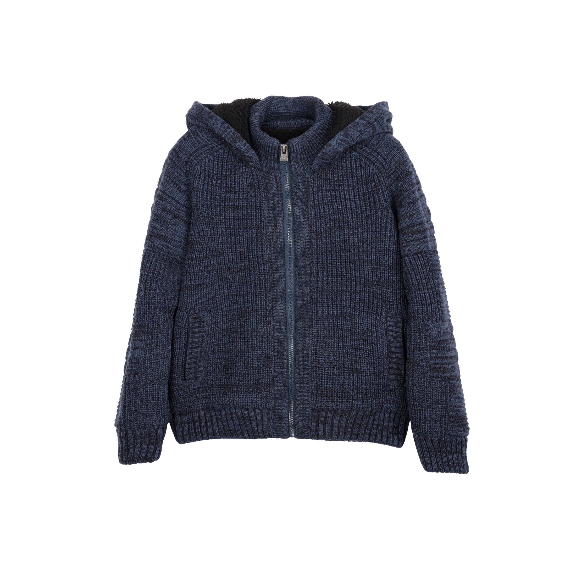 X RAY JEANS Boy's Hooded Faux Shearling Lining Full Zip Sweater With ...