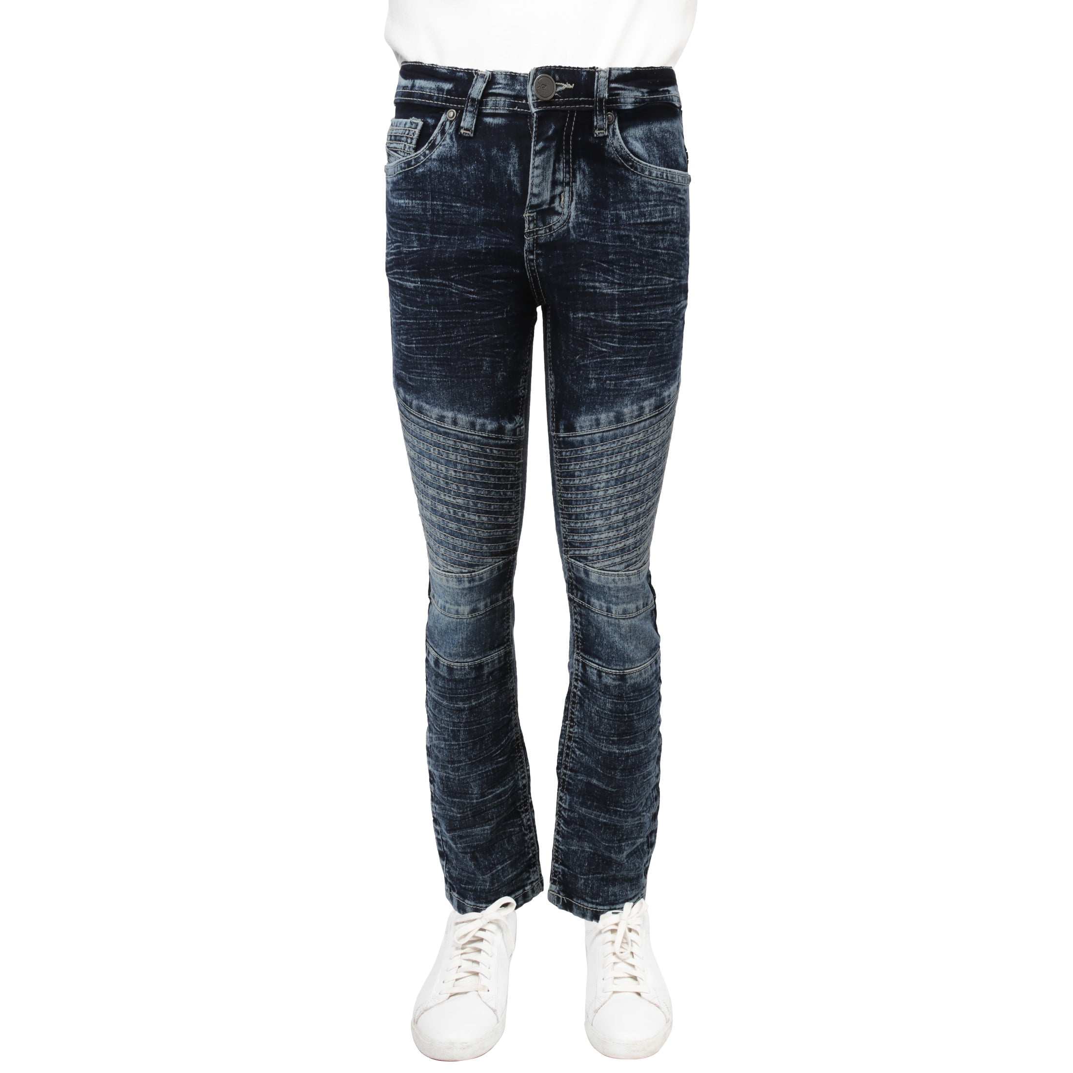 X RAY JEANS Boy's Slim Stretch Moto Jean, Dark Stone, 12 - Walmart.com