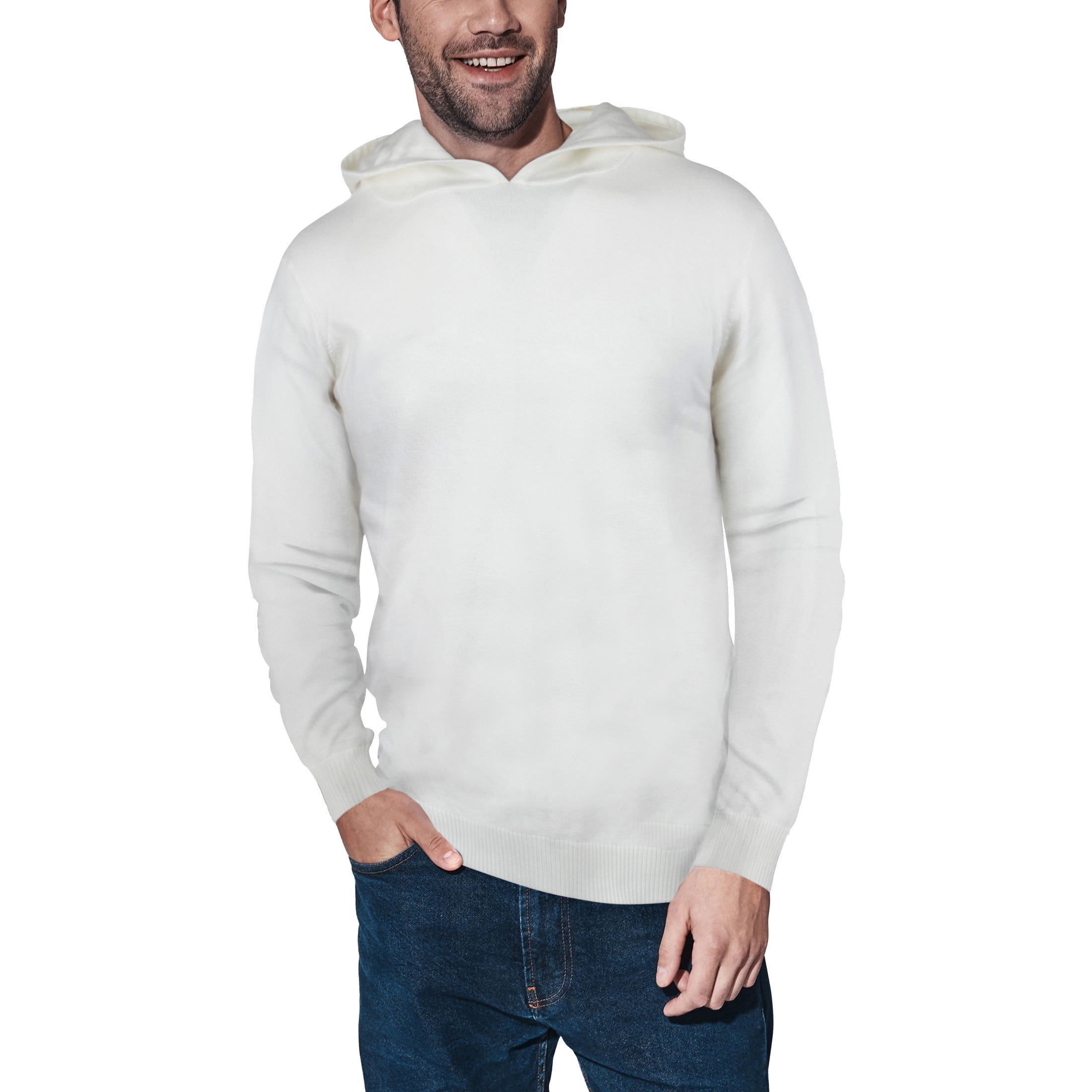 X RAY JEANS Mens Basic Hooded Sweater, Off White, L - Walmart.com