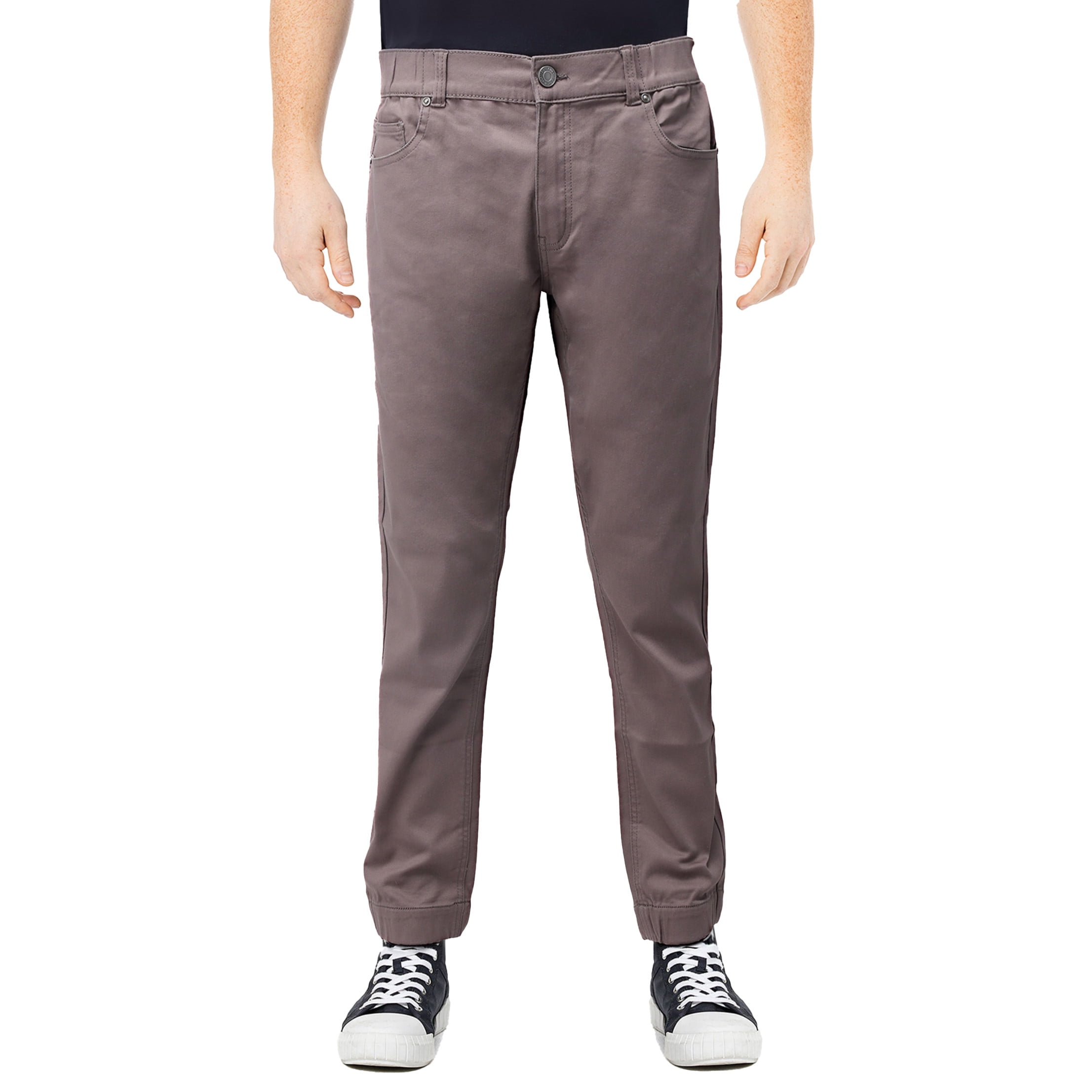 X RAY JEANS Mens Elastic Waist Jogger Twill Pants, Grey, 40X30 ...