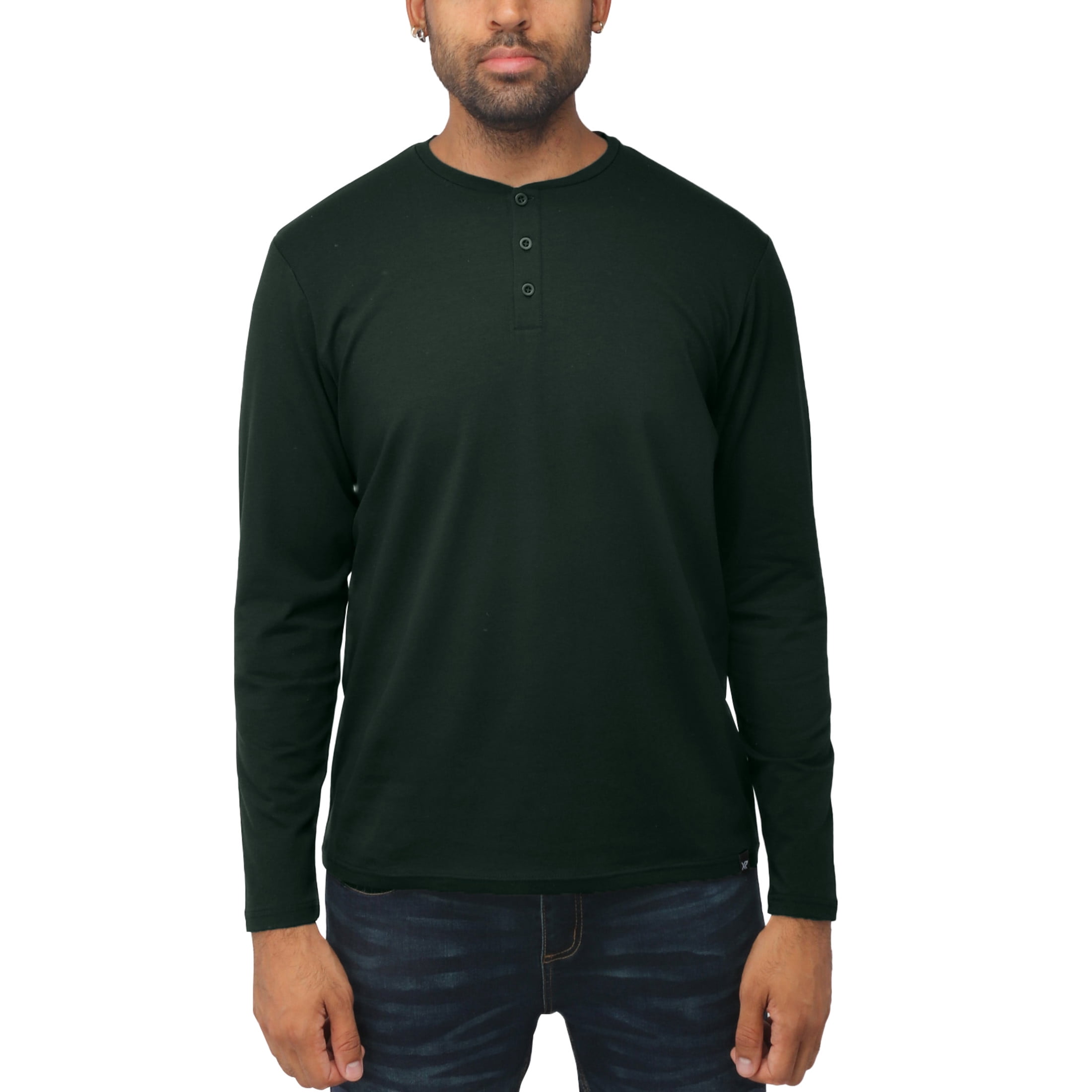X RAY JEANS Mens Long Sleeve Henley T-Shirt, Hunter, L - Walmart.com