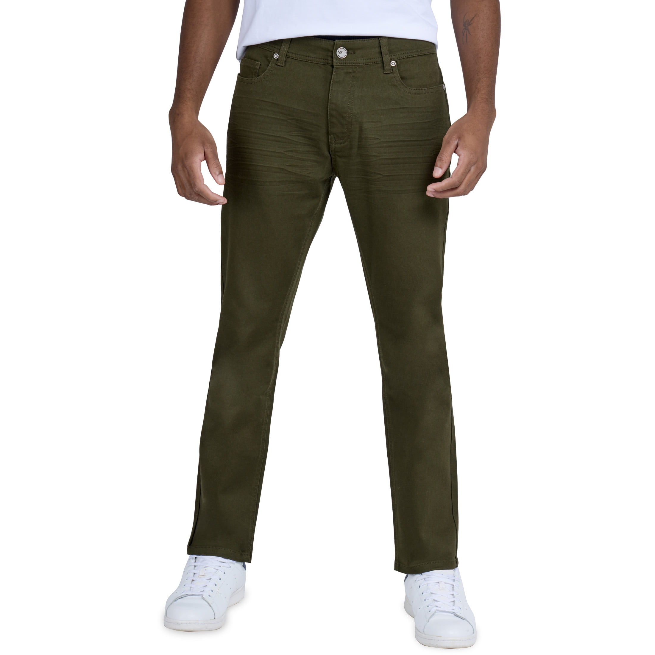 X RAY JEANS Mens Slim Fit Stretch Commuter Pants, Olive, 33X32 ...