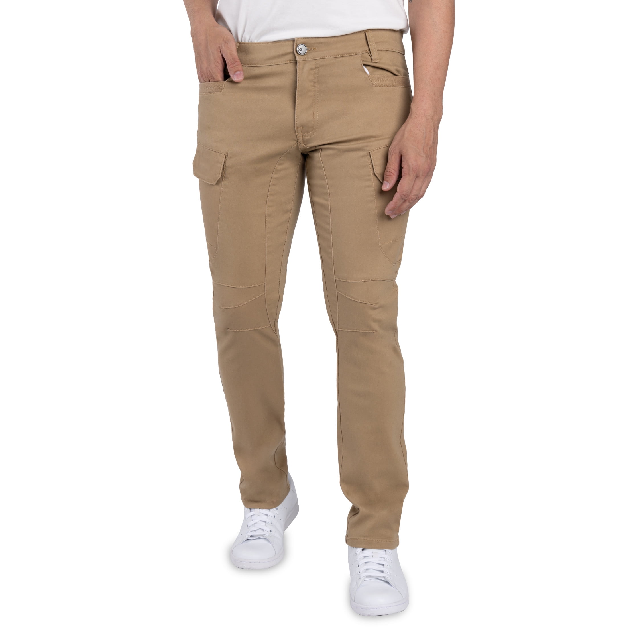 X RAY JEANS Mens Slim-Fit Stretch Twill Cargo Pants, Khaki, 36X34 ...