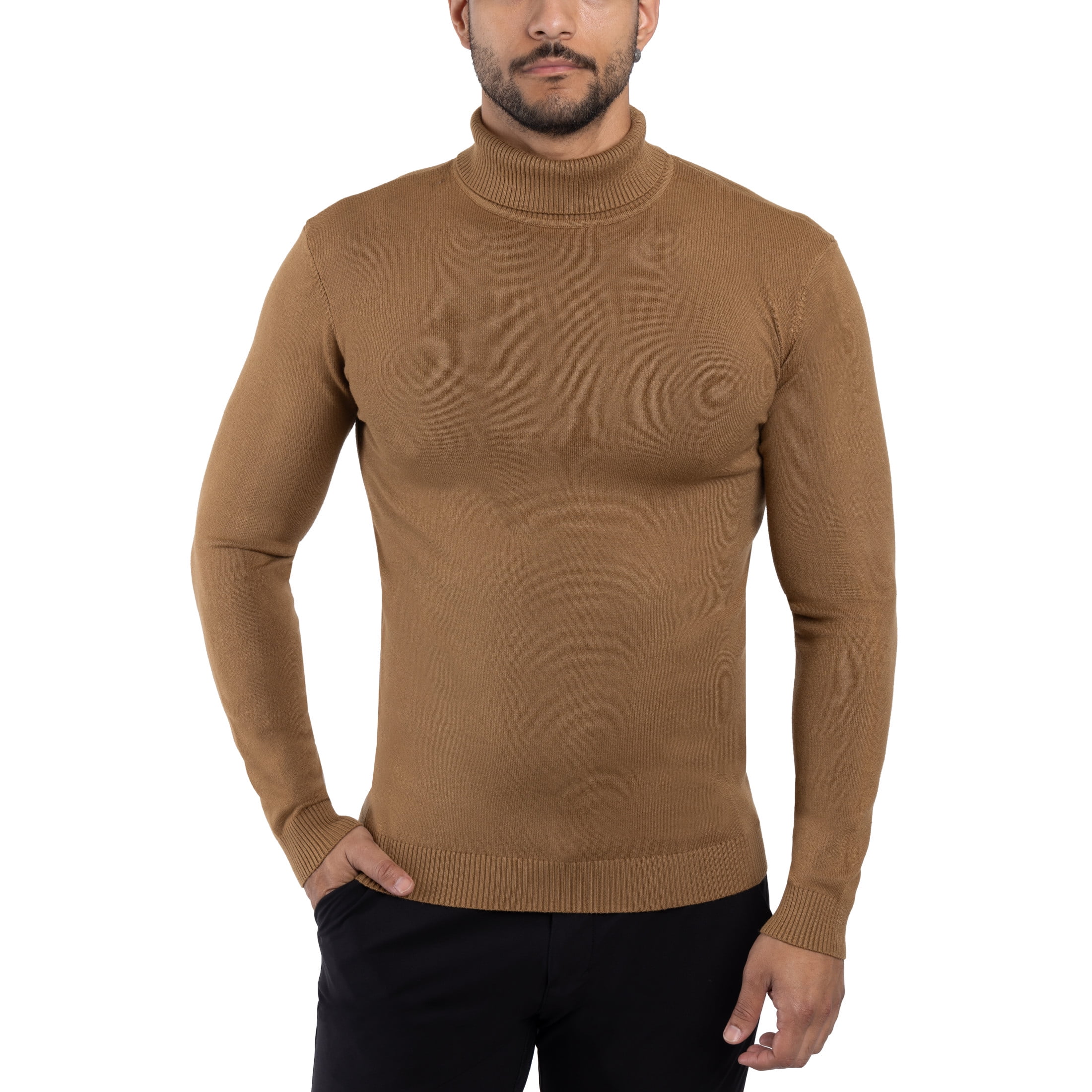X RAY JEANS Mens Turtleneck Sweater Pullover, British Khaki, XL ...