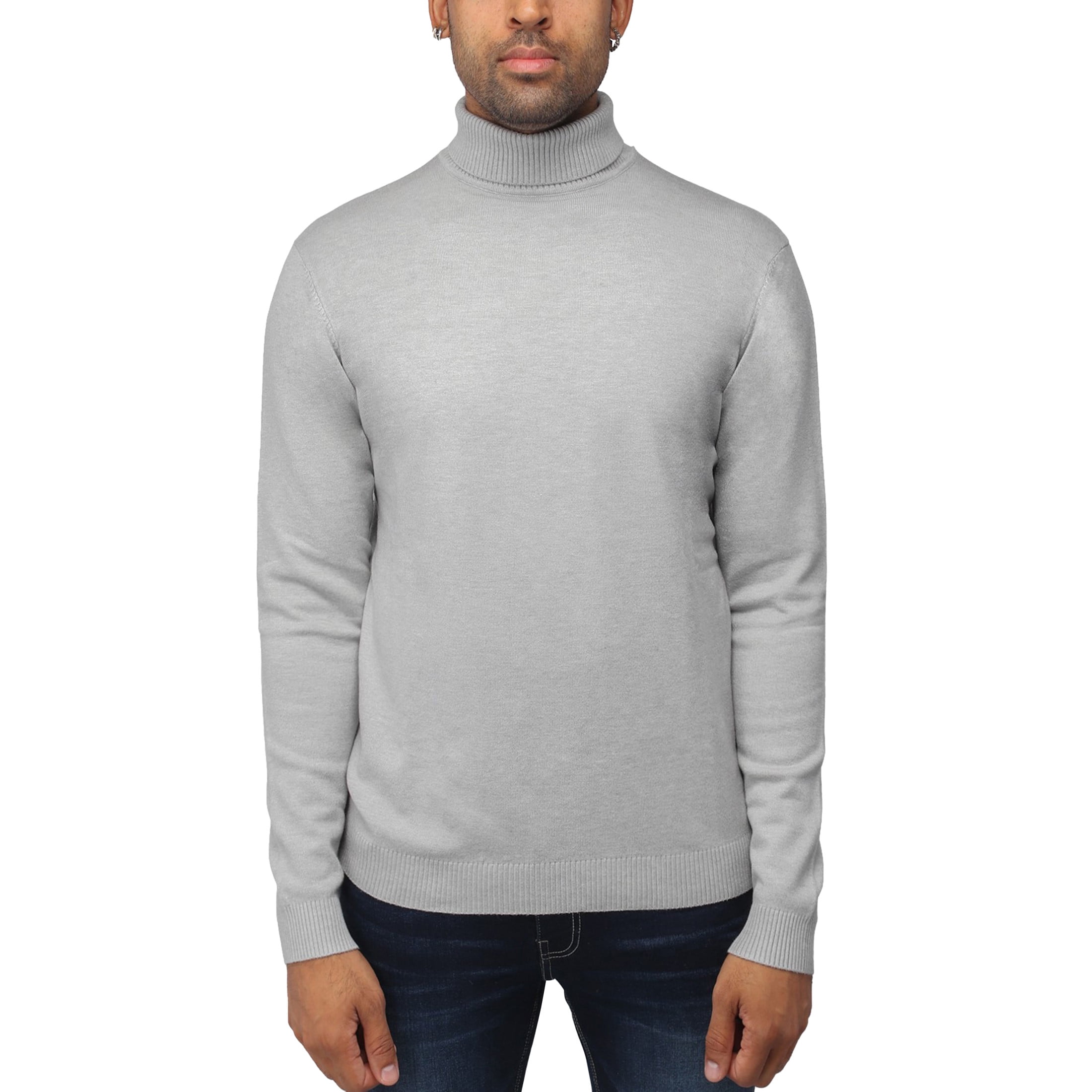 X RAY JEANS Mens Turtleneck Sweater Pullover, Heather Grey, 2XL ...