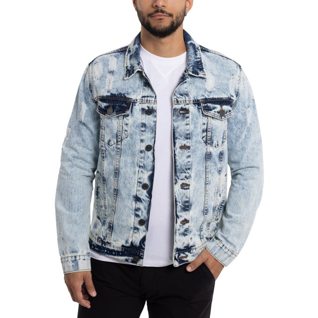 X RAY Jeans Mens Denim Jacket, Acid Stone, M - Walmart Business Supplies