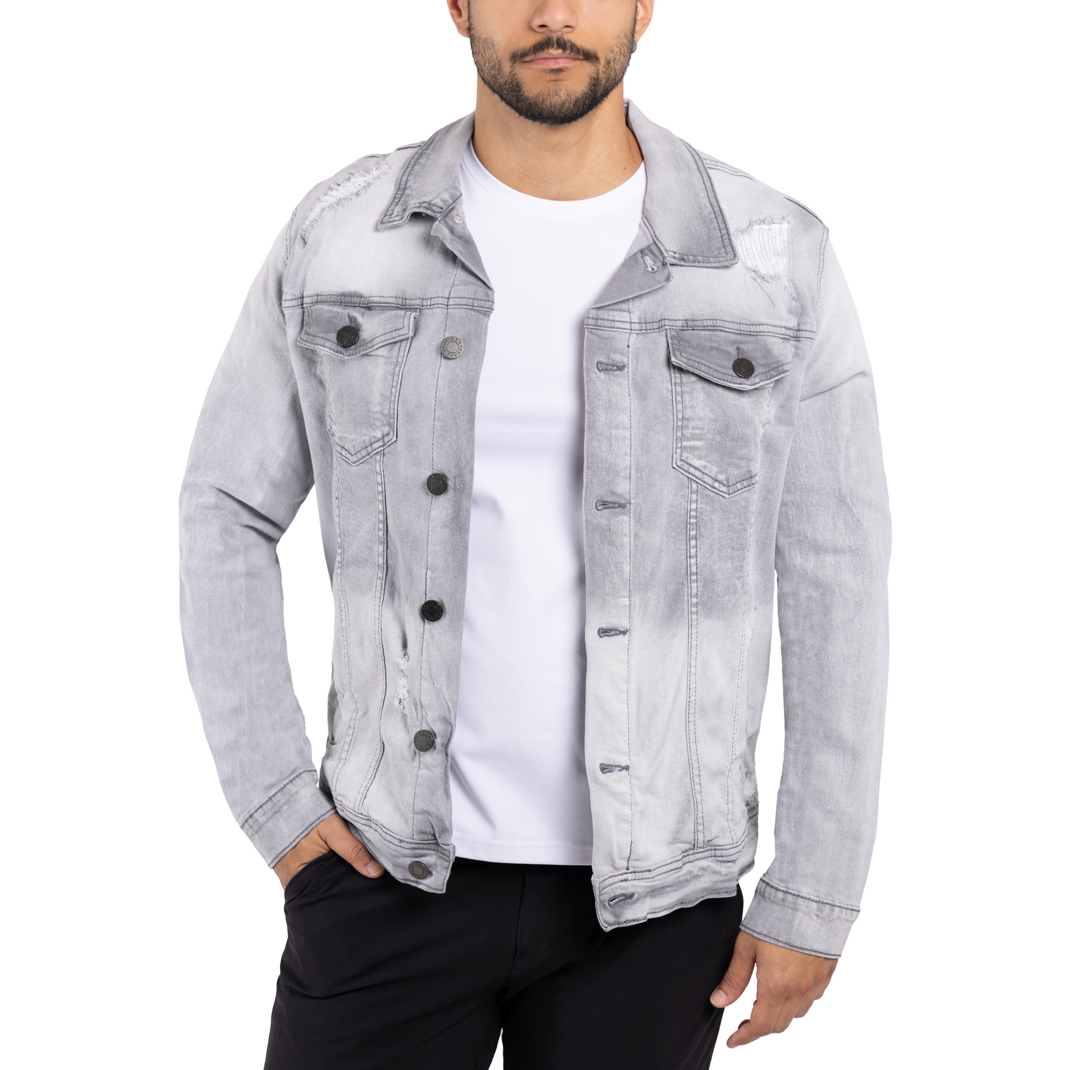 X RAY Jeans Mens Denim Jacket, Grey, M - Walmart.com