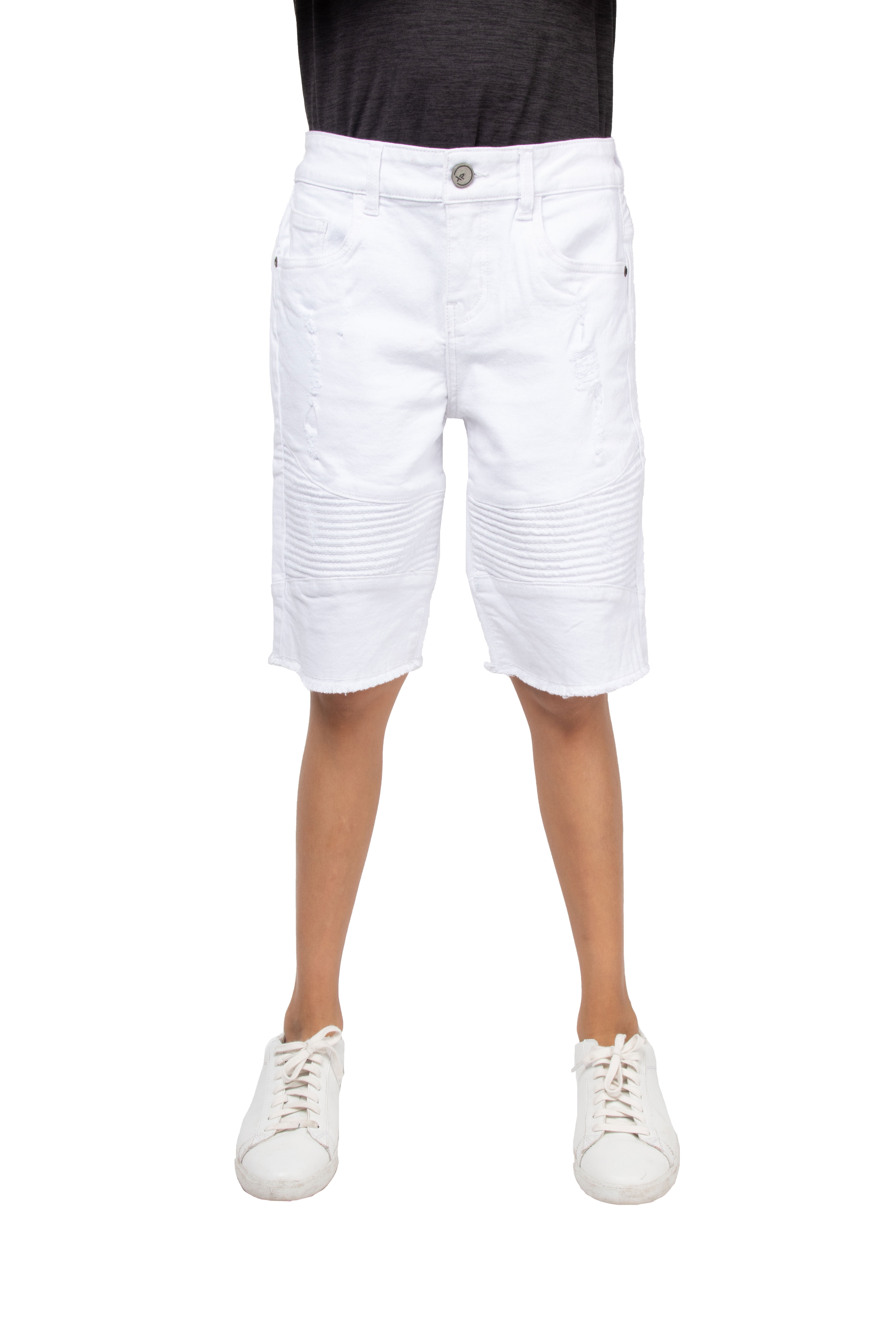 X RAY Kids Moto Biker Jean Shorts Slim Fit Boys Denim Shorts Stretch ...