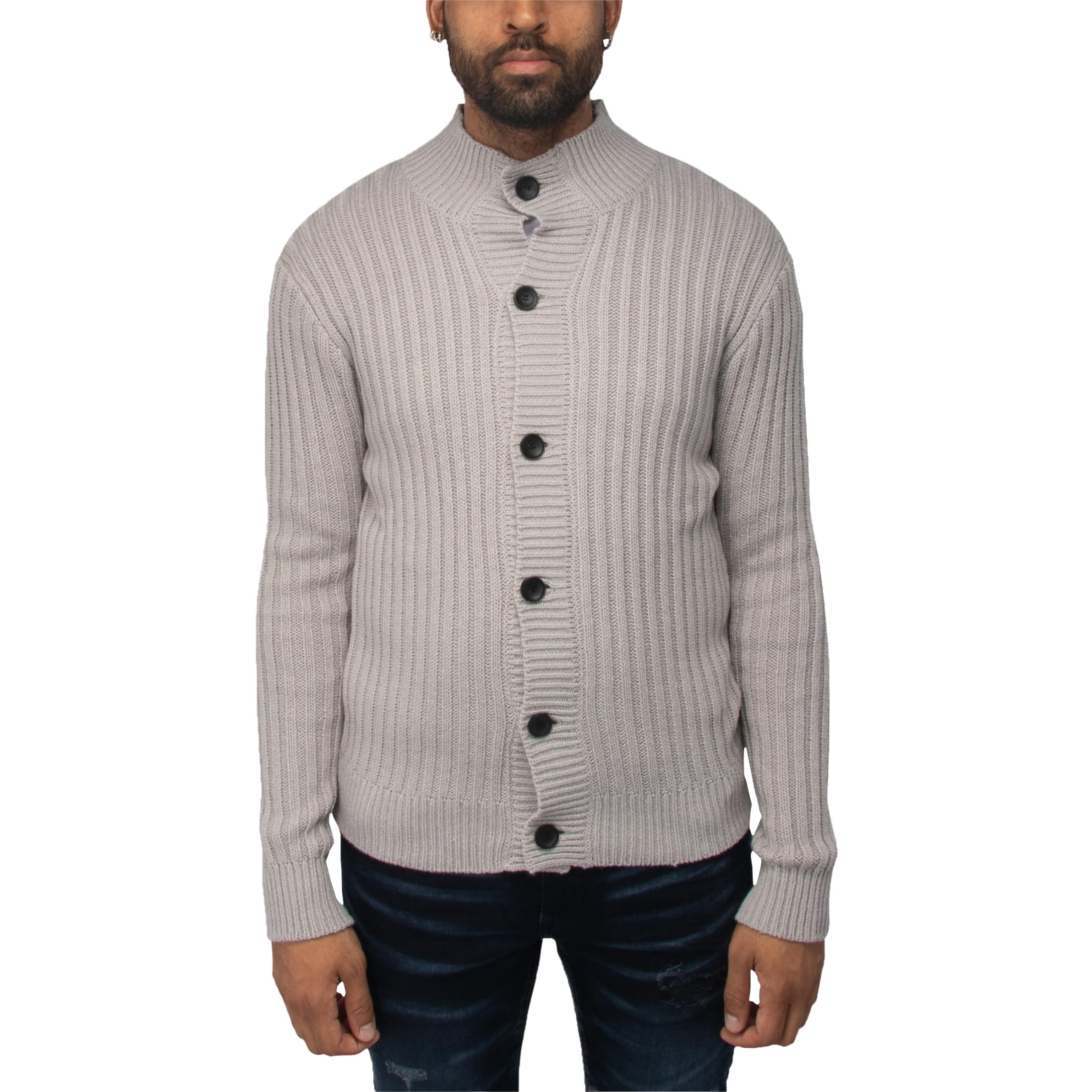 X RAY JEANS Mens Stand Collar Cardigan, Silver Grey, XL - Walmart.com