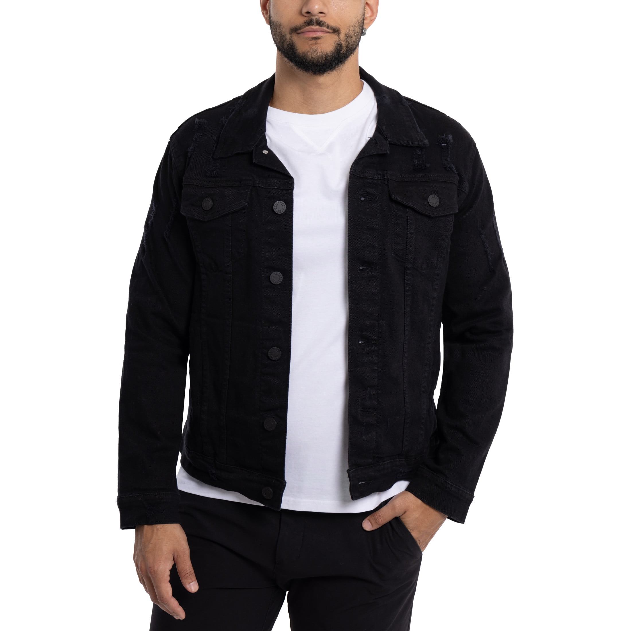 X RAY Jeans Men's Denim Jacket, Jet Black, L - Walmart.com