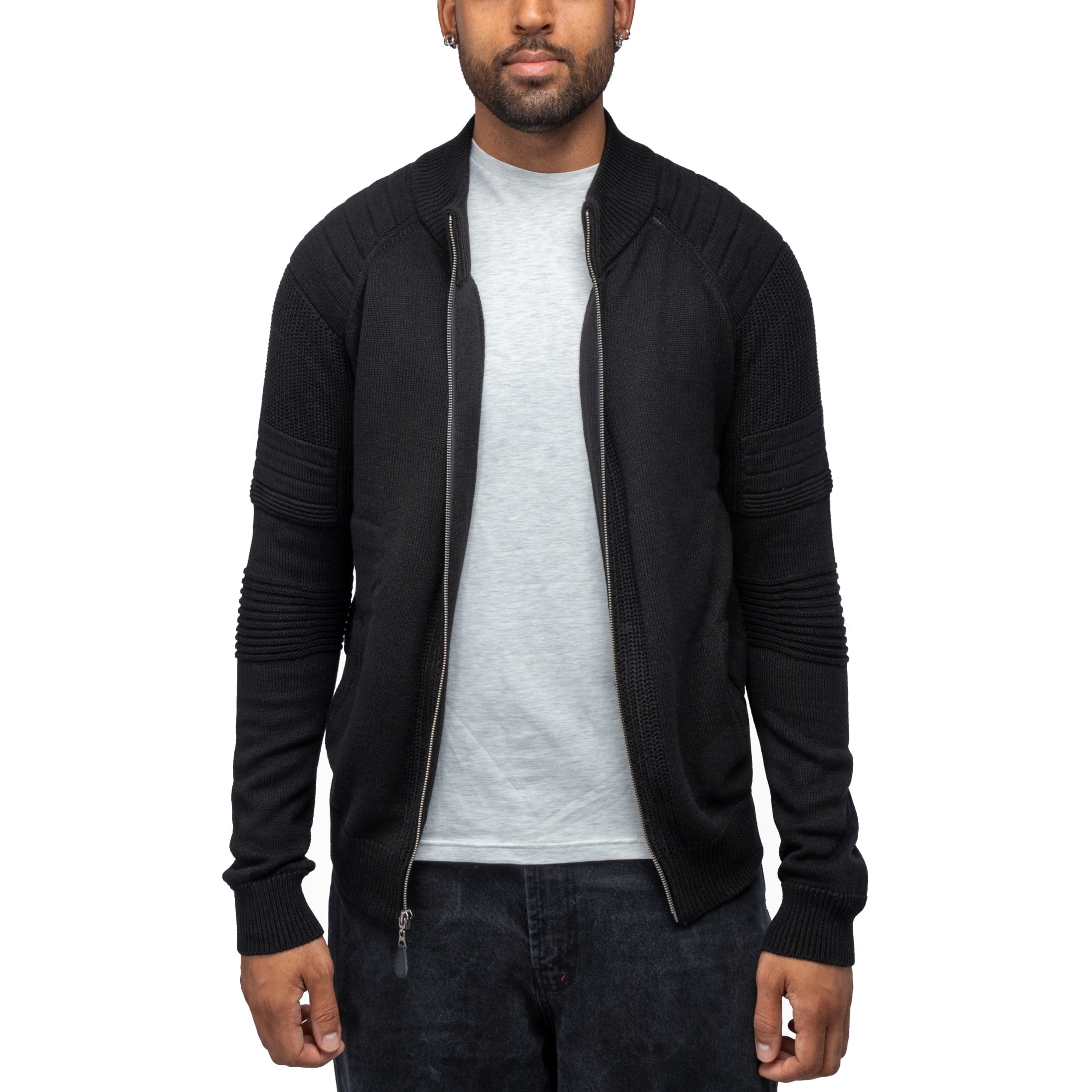 X RAY JEANS Mens Full-Zip Sweater Jacket, Black, 6XL - Walmart.com