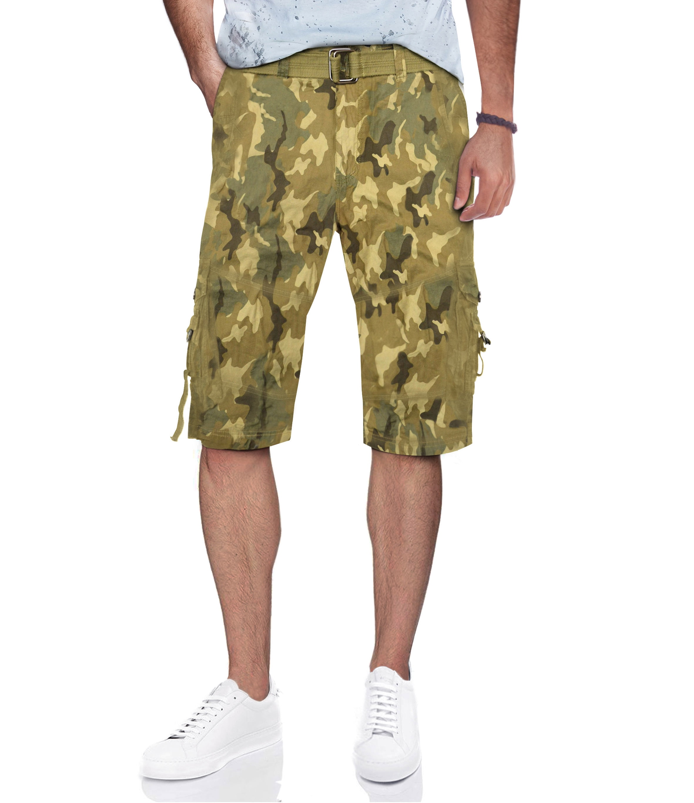 X RAY Mens Cargo Shorts Camo & Solid Colors 12.5" Inseam Knee Length ...